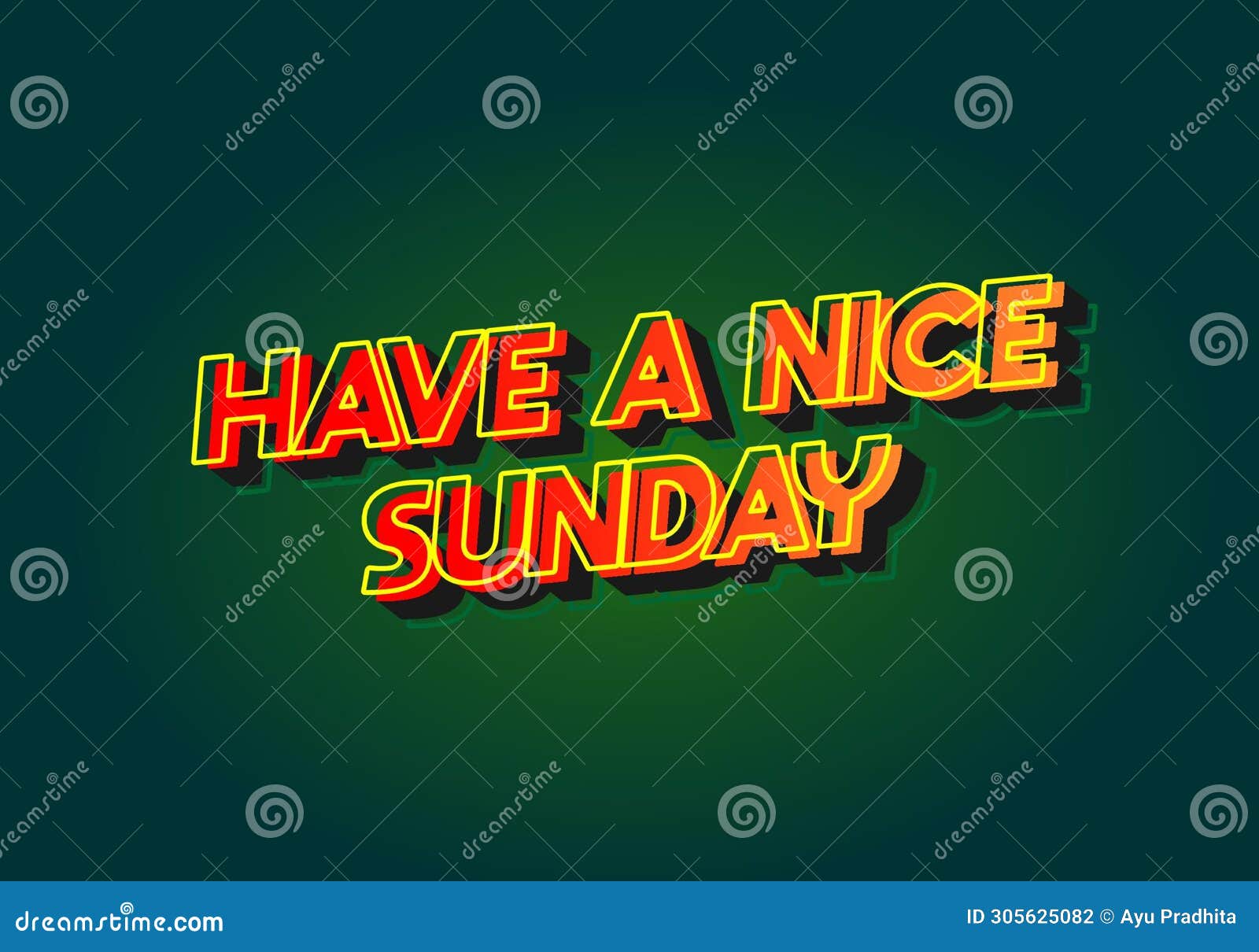 Have a Nice Sunday. Text Effect in 3d Style with Eye Catching Color ...