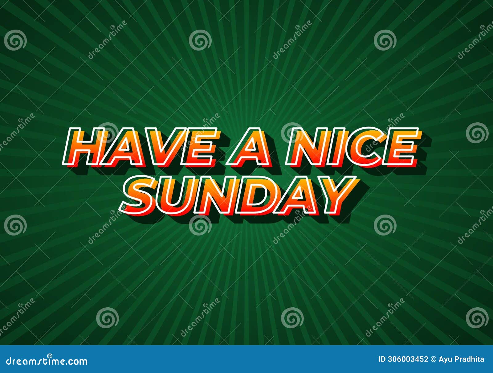 Have a Nice Sunday. Text Effect in 3d Style with Eye Catching Color ...