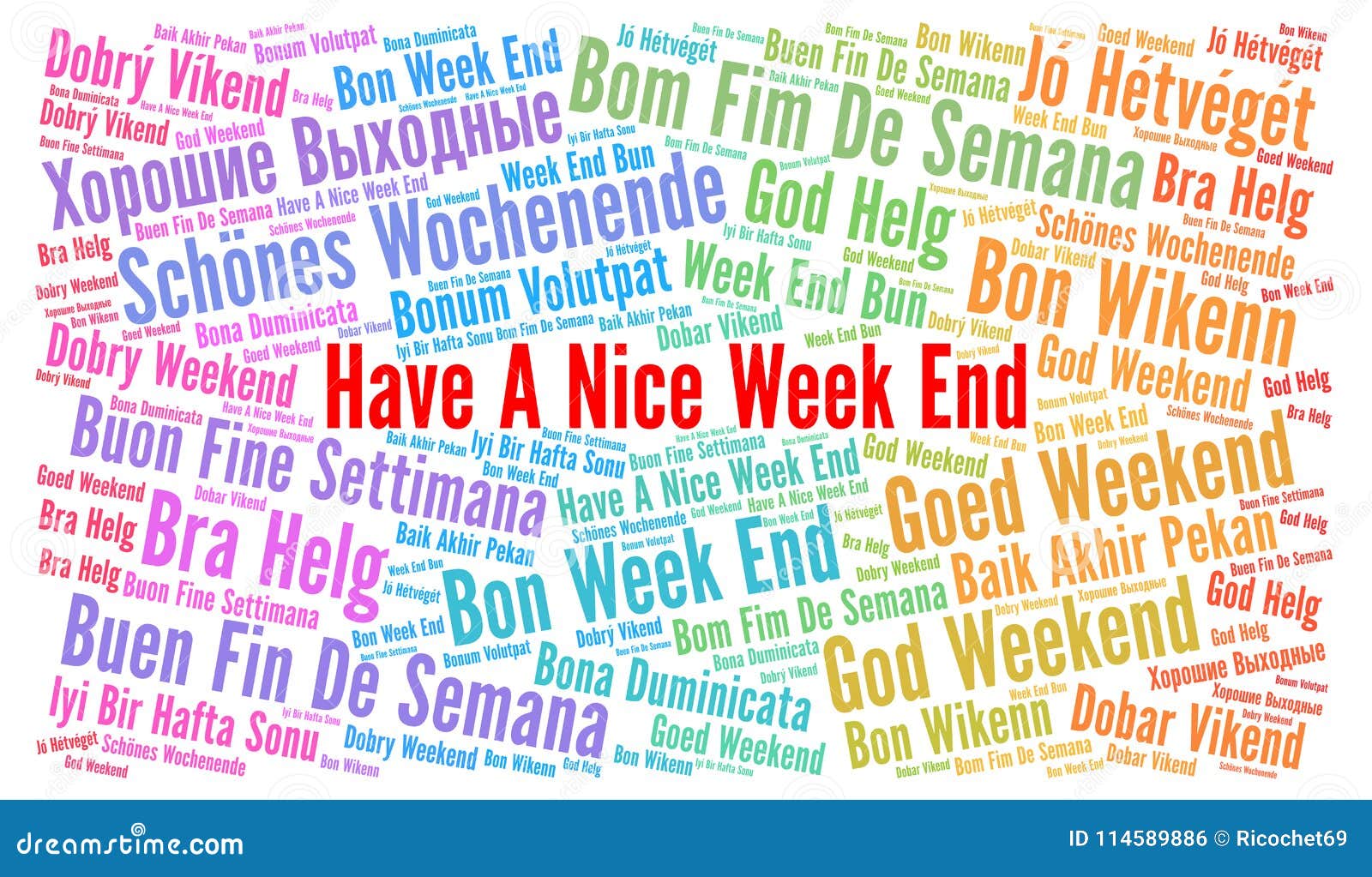 Have a Nice Week End in Different Languages Stock Illustration ...