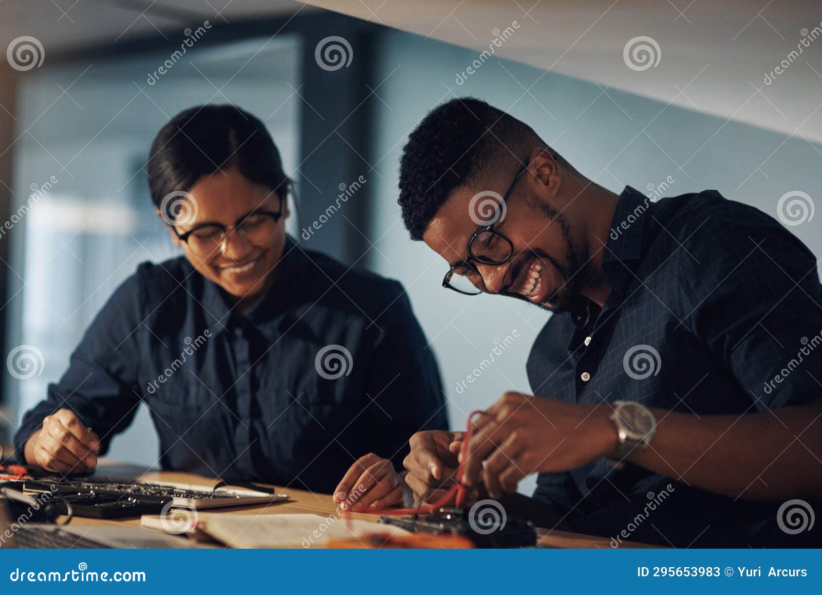 Have No Fear, the Tech Experts are Here. Two Young Technicians ...