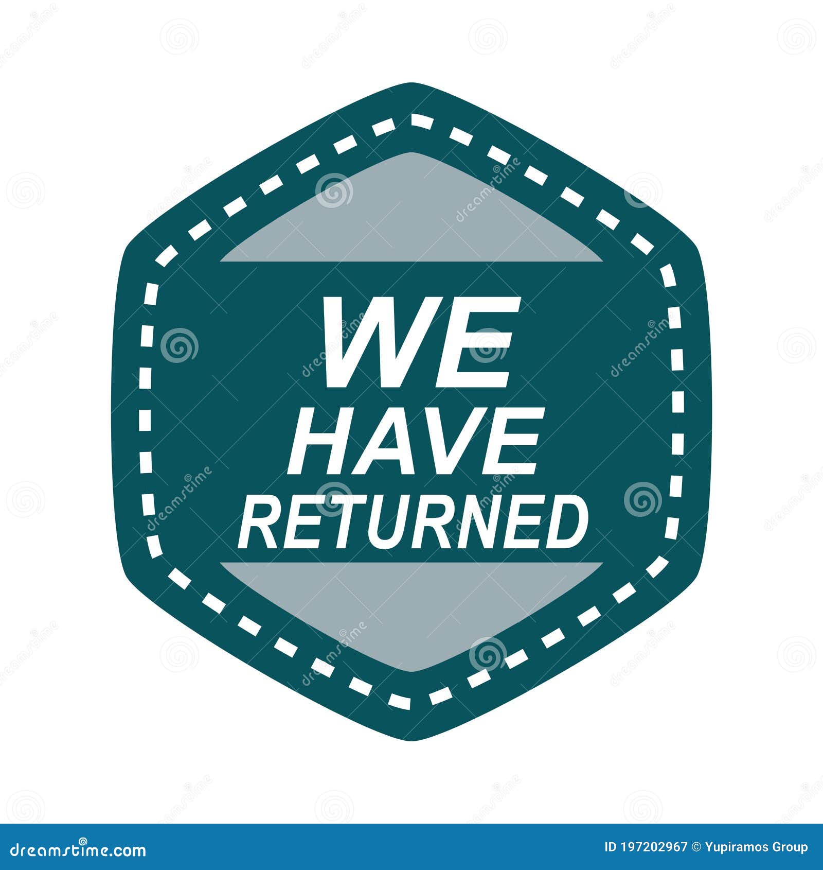 We Have Returned, Opened Message Geometric Sticker Flat Icon Stock ...