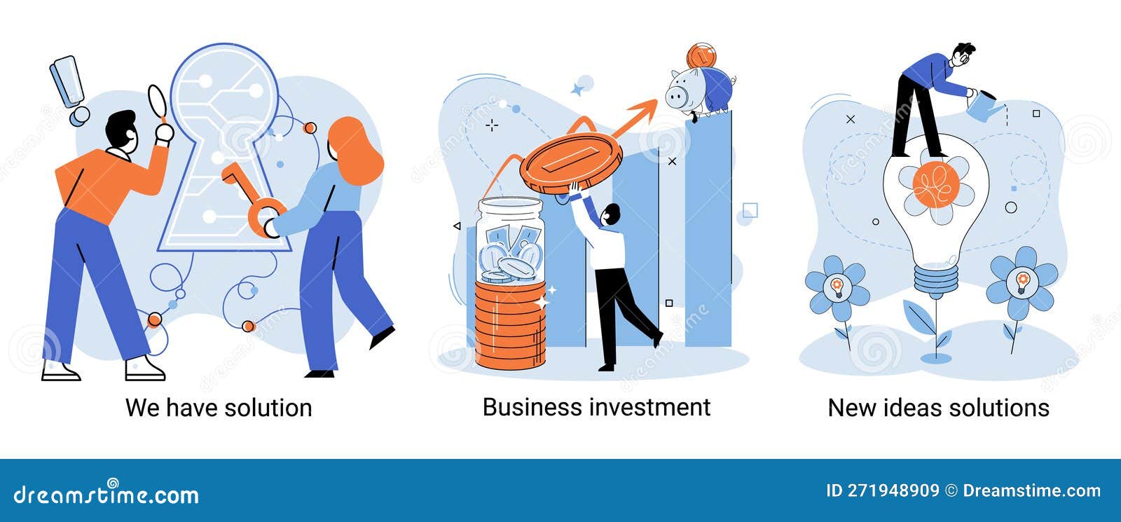 We Have Solution, Business Investment, New Ideas Solution Scenes Set ...