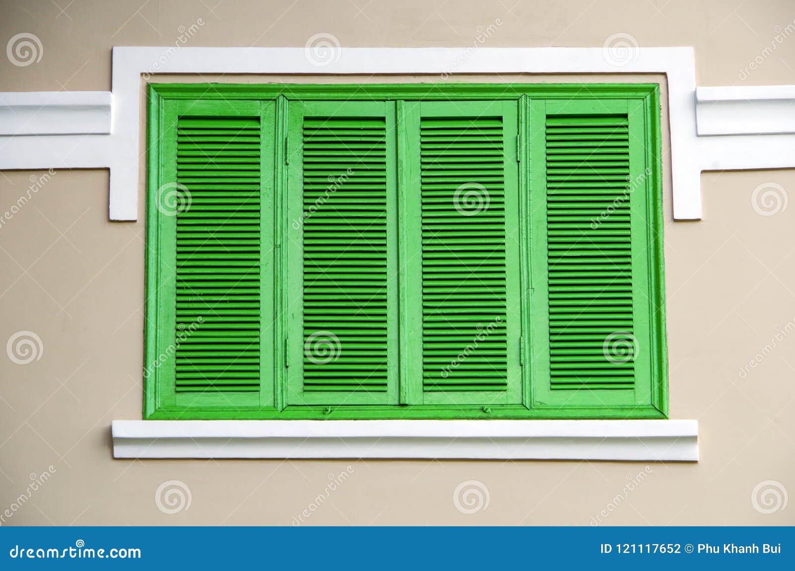 Green windows in the wall stock photo. Image of architecture - 121117652