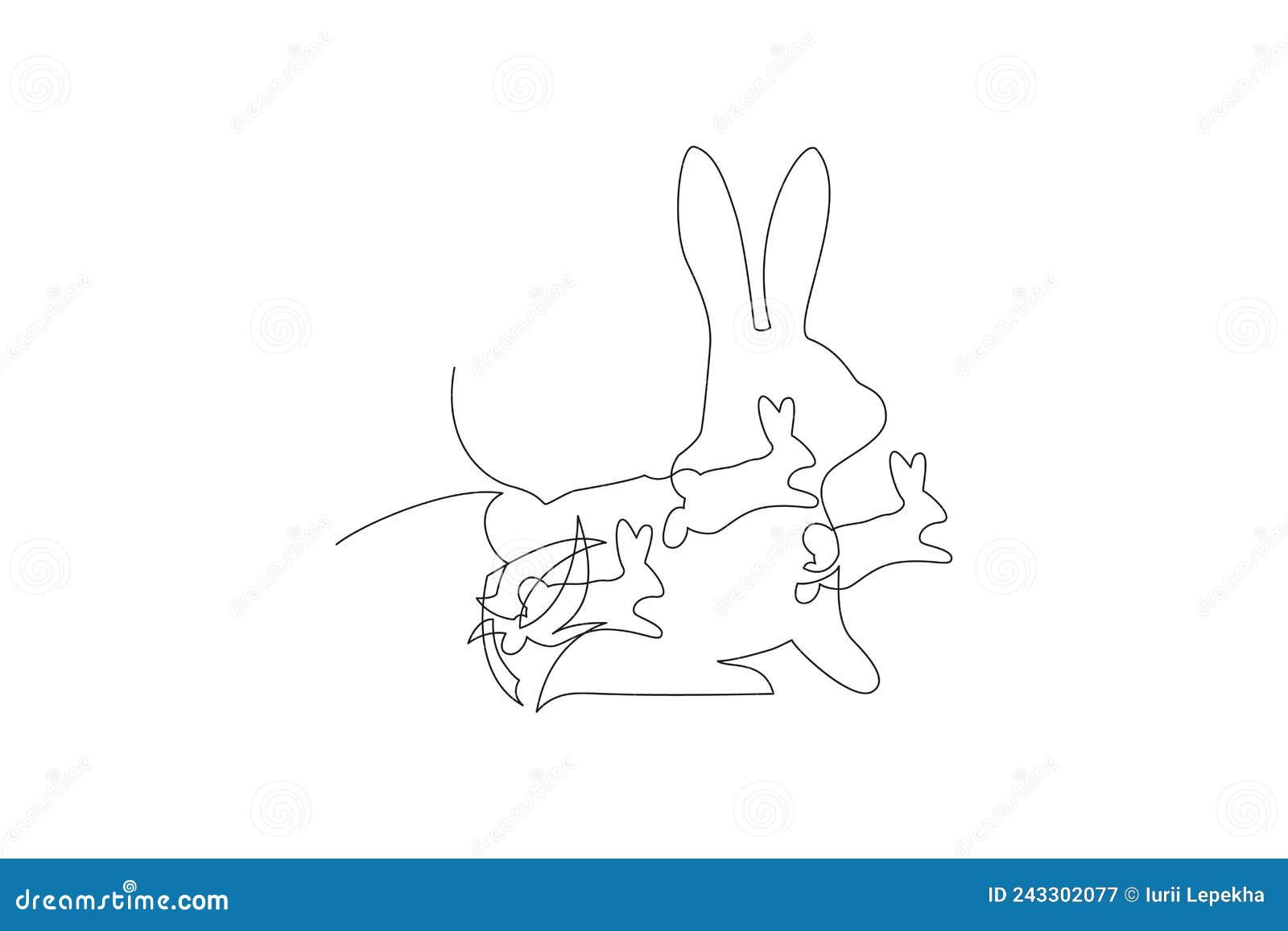 Have Yourself a Very Happy Easter. Easter Bunny Illustration Continuous ...