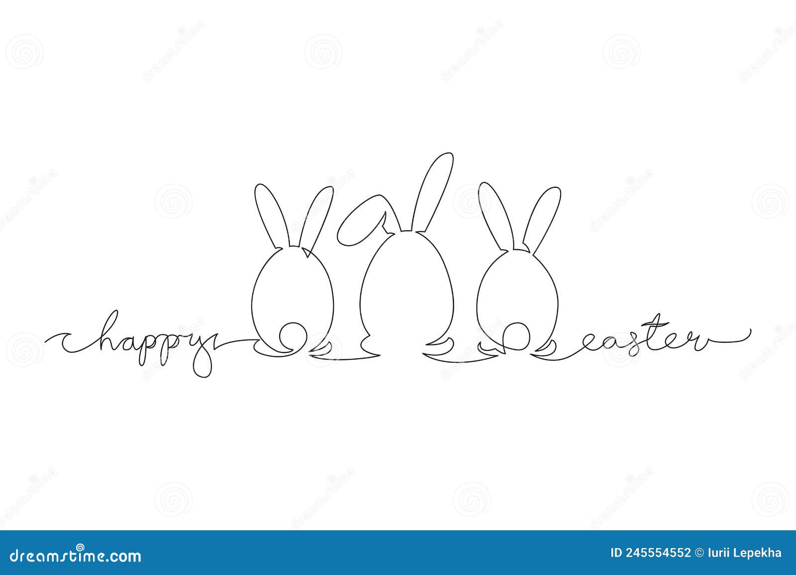 Have Yourself a Very Happy Easter. Easter Bunny Illustration Continuous ...