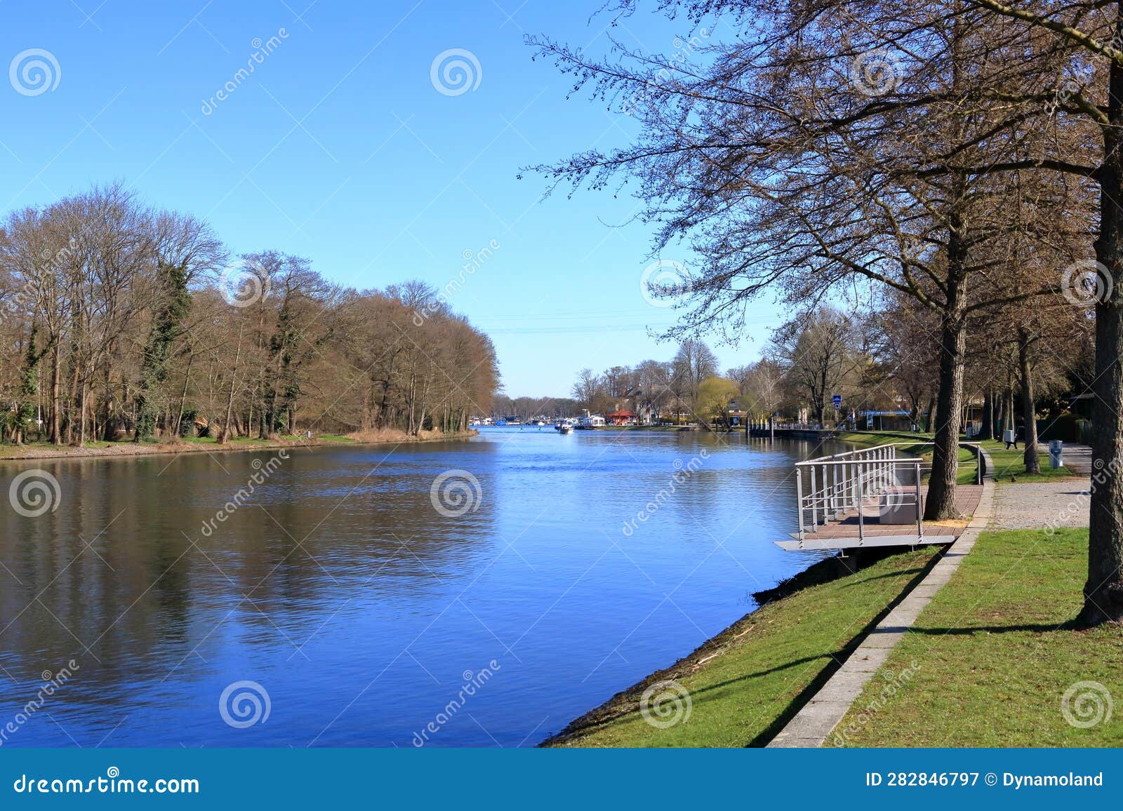 The Havel River and Caputh Embankment in the Early Spring Stock Image ...