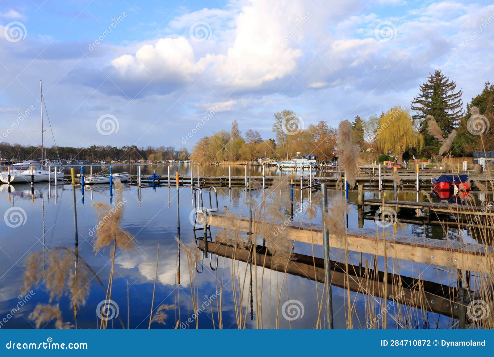 The Havel River and Caputh Embankment in the Early Spring Stock Photo ...