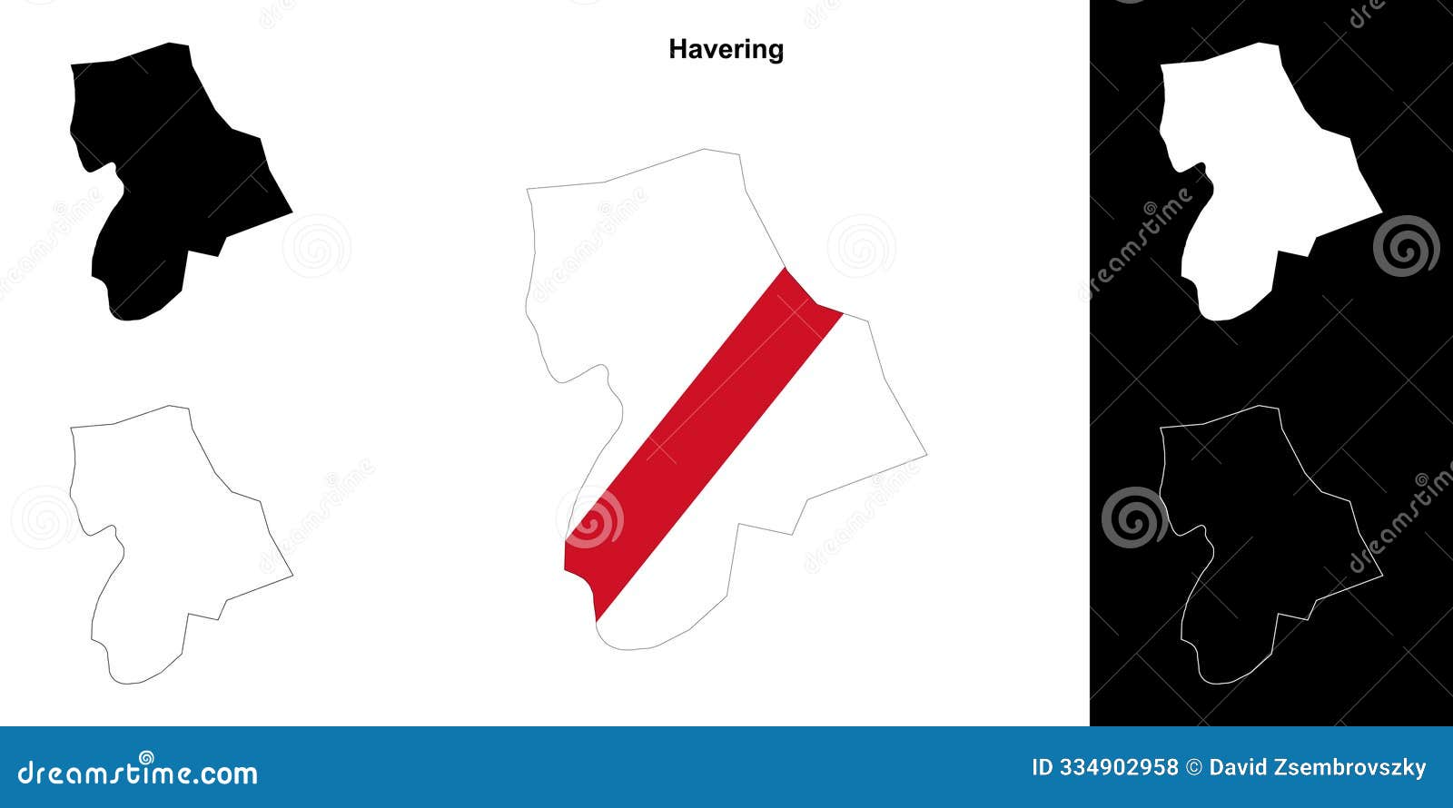 Havering outline map stock illustration. Illustration of shape - 334902958