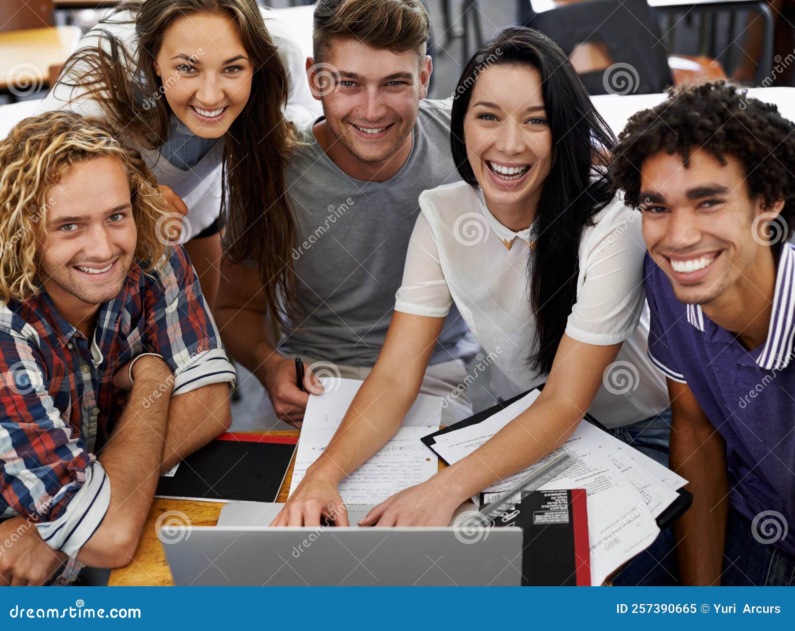 Having a Blast Studying. Portrait of a Group of Positive-looking ...