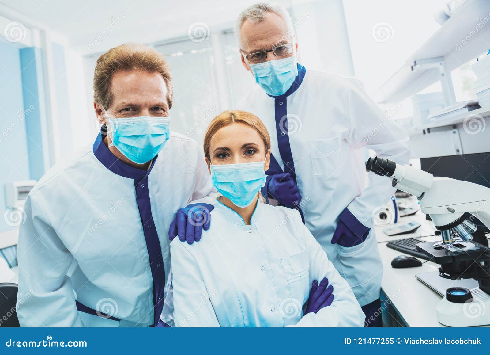 Group of Scientists Posing on Camera Stock Image - Image of chemical ...