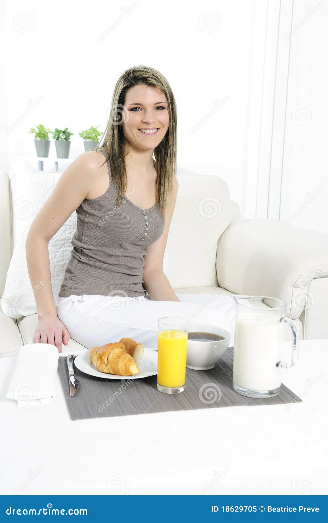 Having breakfast at home stock image. Image of stretch - 18629705