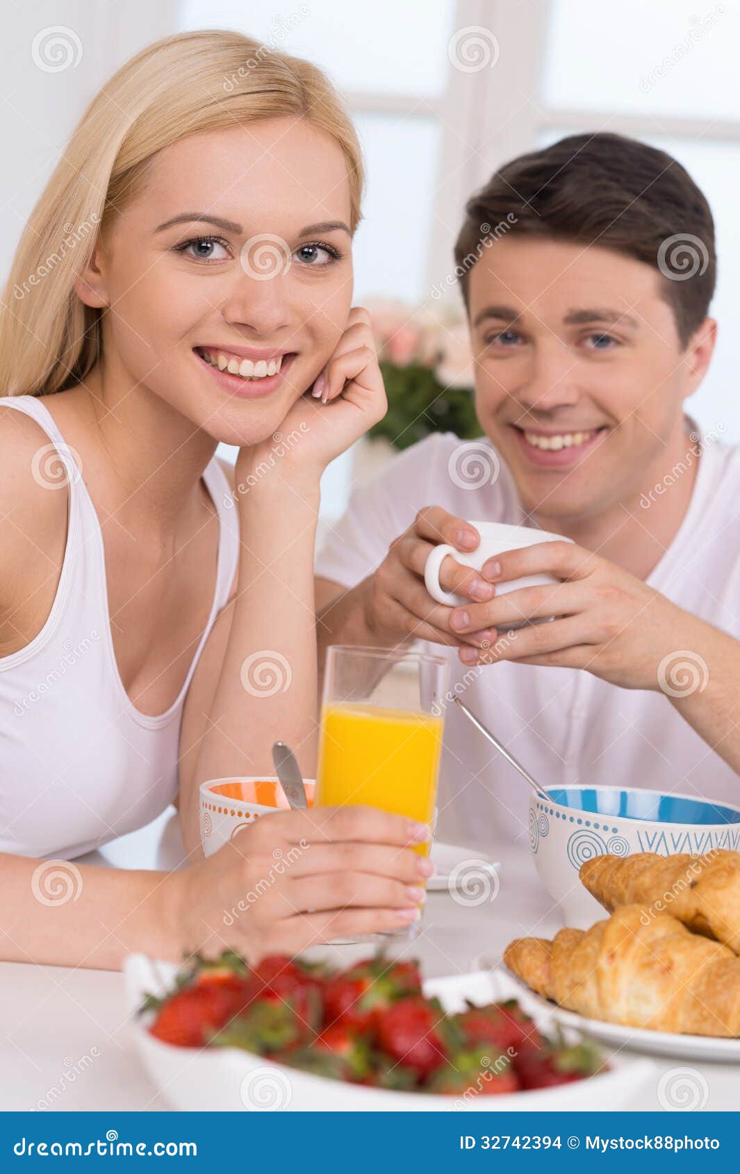 Having breakfast together. stock photo. Image of coffee - 32742394