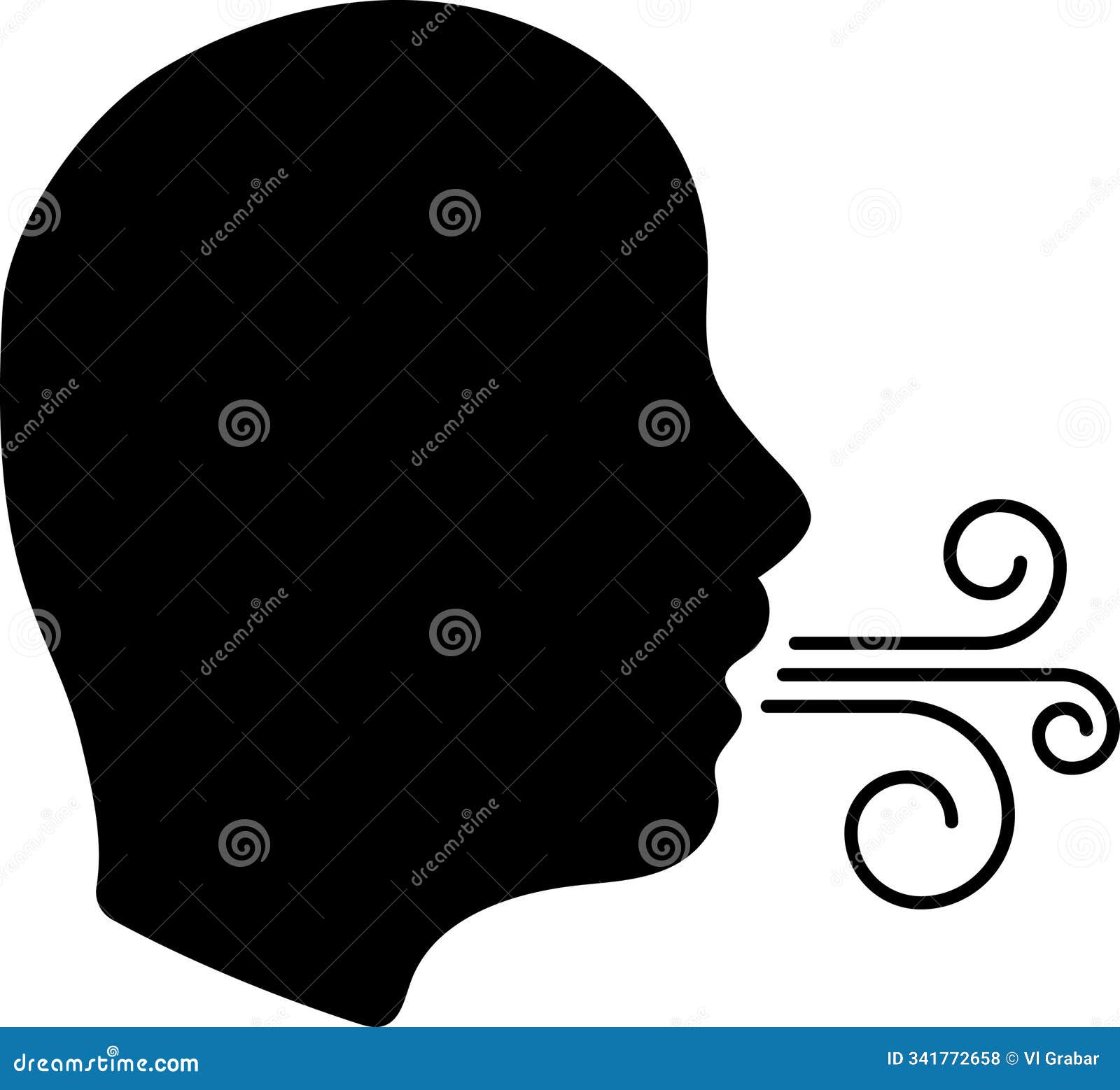 Having Breath Difficulties Vector Icon Illustration Stock Illustration ...