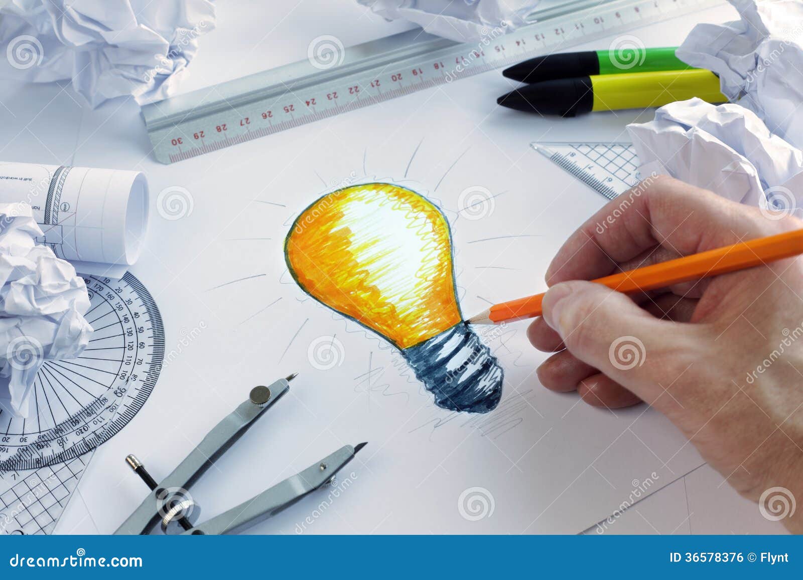 Having a bright idea stock photo. Image of felt, graphic - 36578376