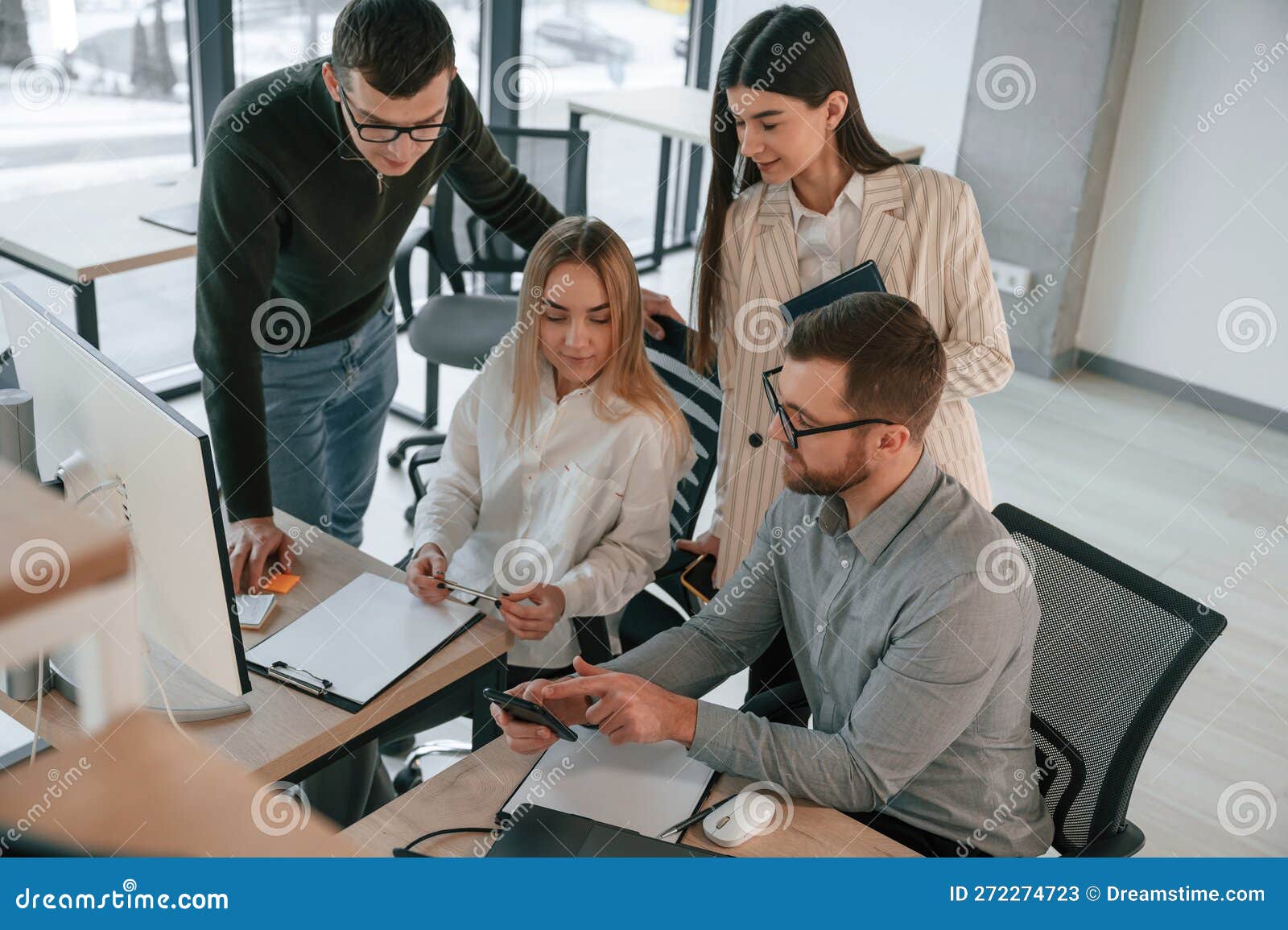 Having Conversation about Ideas. Successful Team are Working Together ...