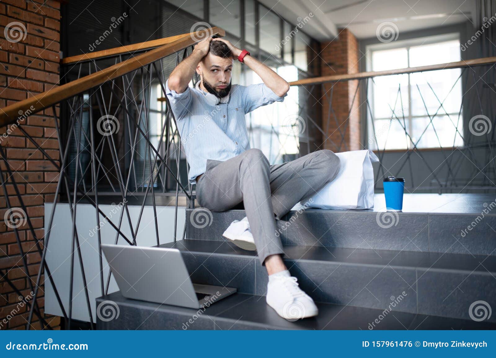 Freelancer Feeling Overloaded while Having Difficult Task Stock Photo ...
