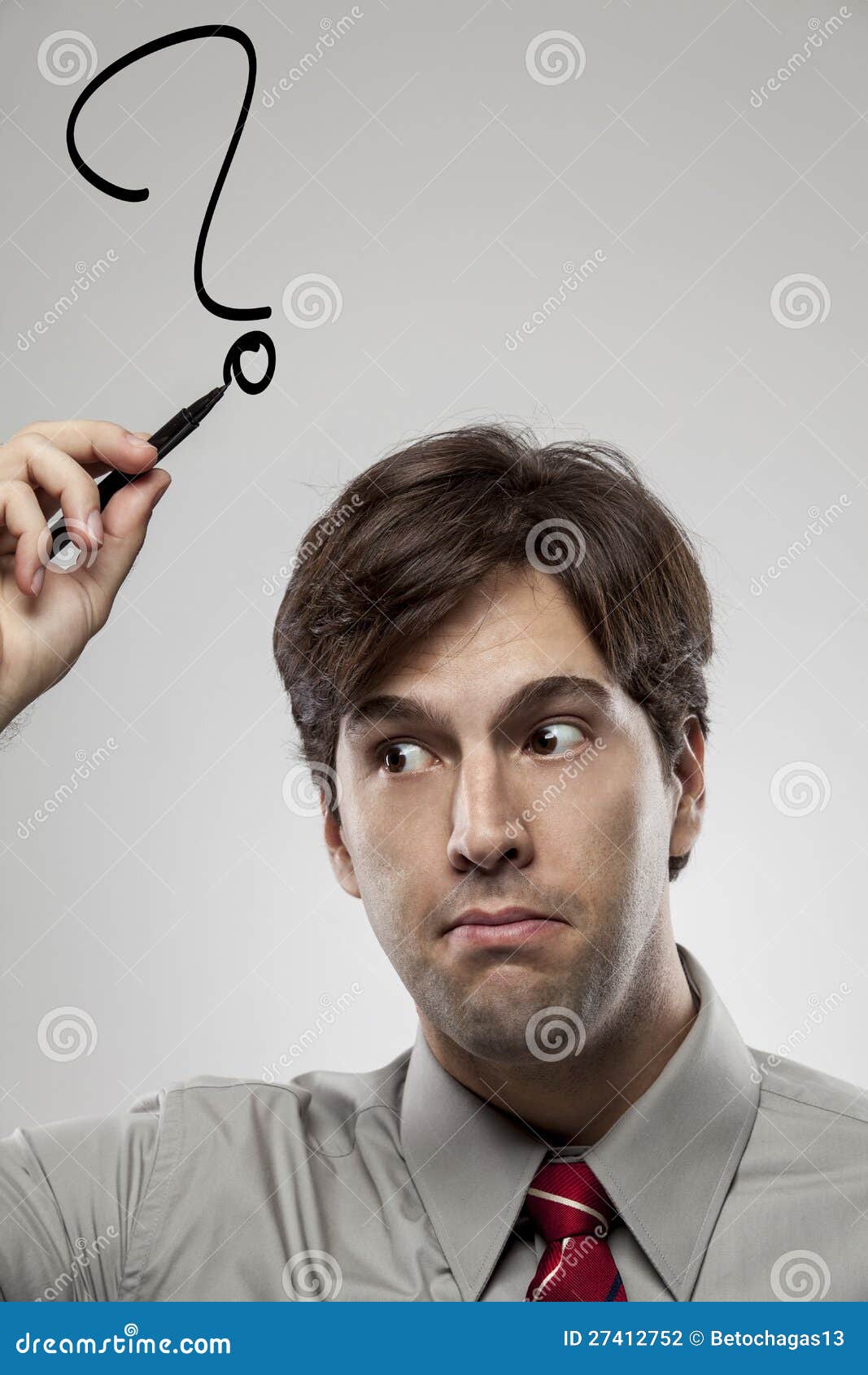 Having a doubt stock photo. Image of sketching, imagination - 27412752