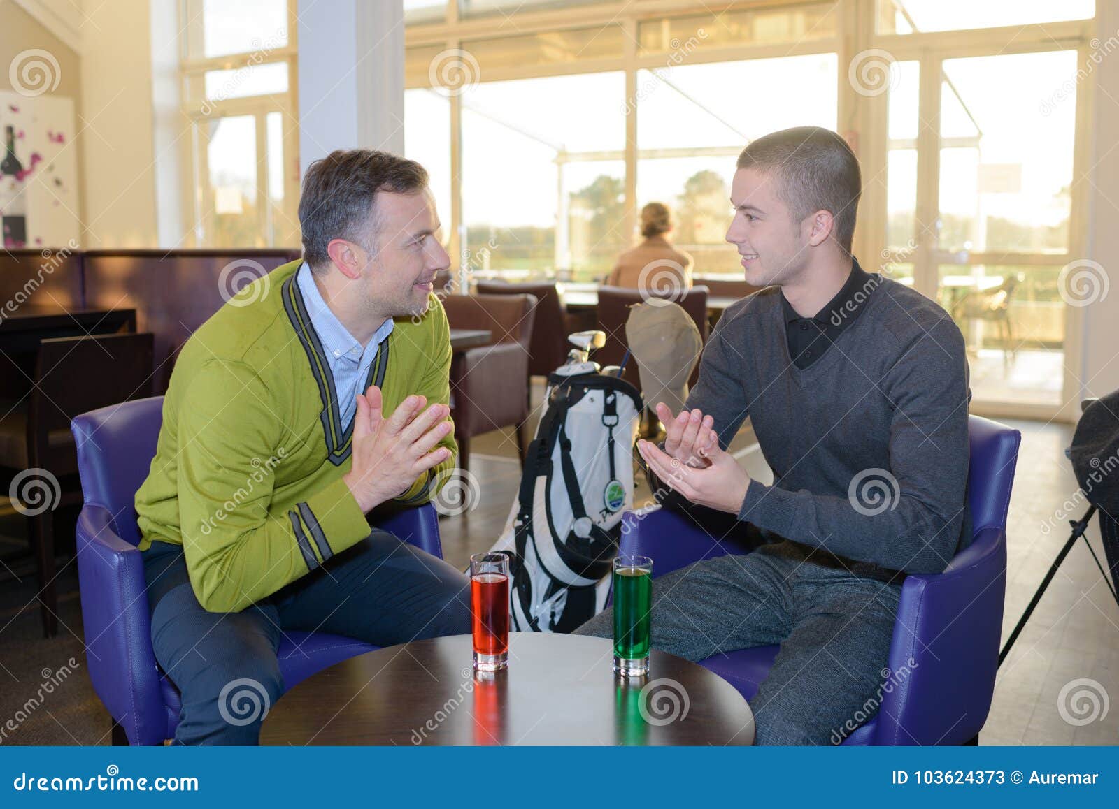 Having Drink after Golf Session Stock Image - Image of floor, glass ...