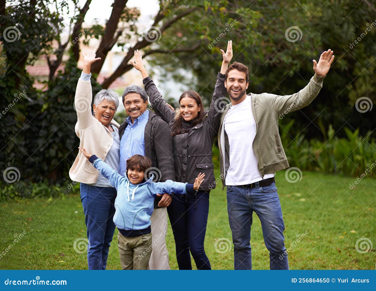 Having Fun As a Family. Portrait of a Multi-generational Family Having ...