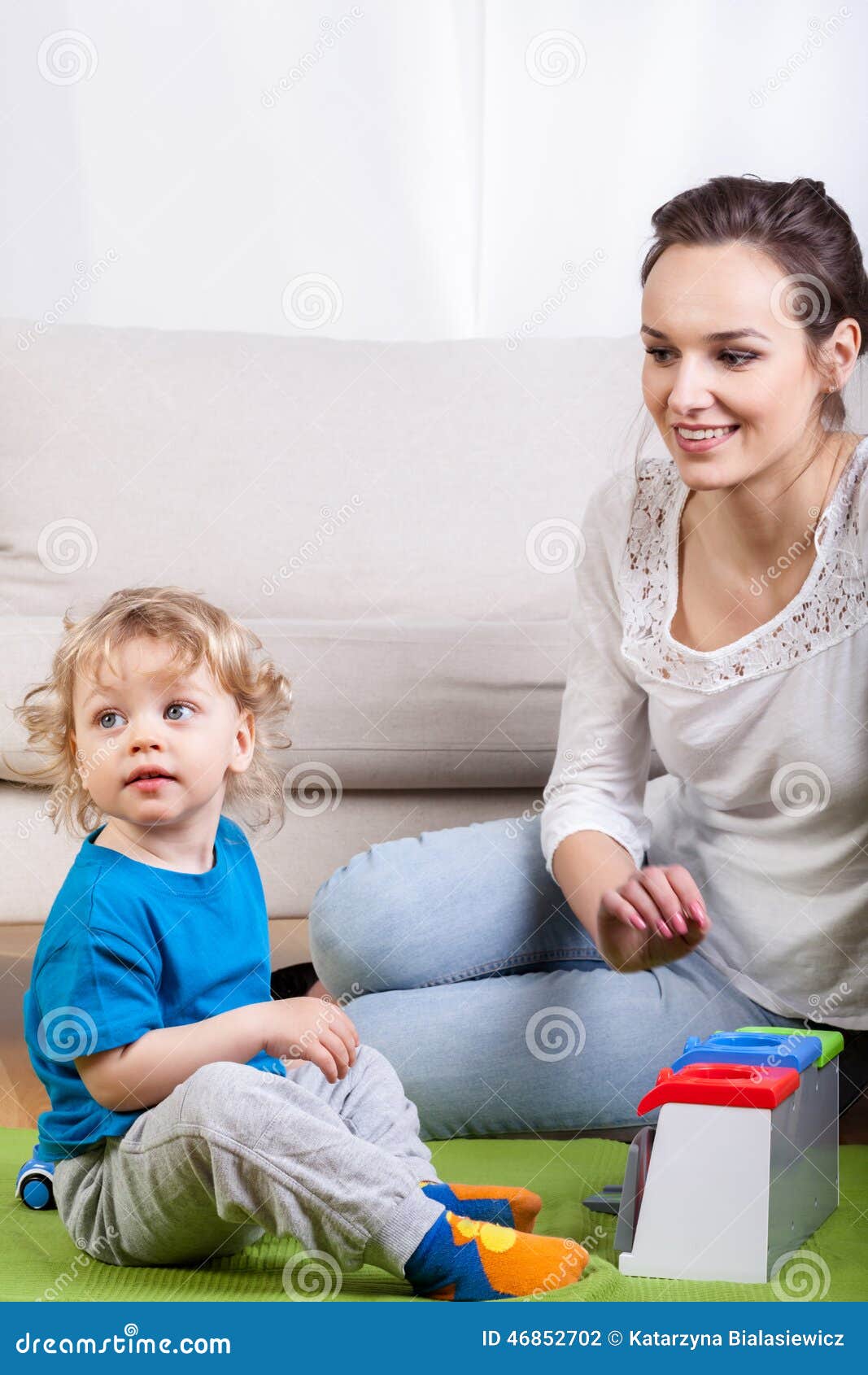 Having fun with baby stock photo. Image of babysitter - 46852702