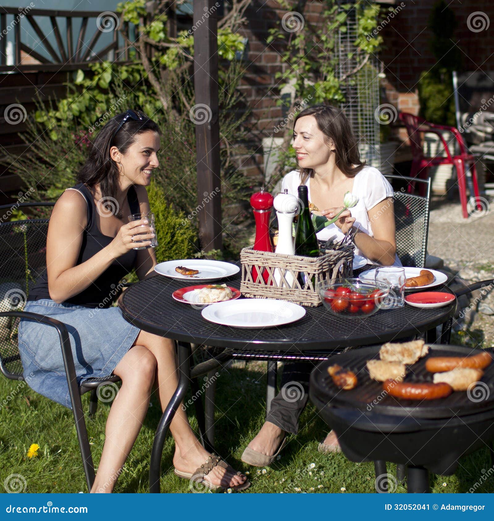 Having fun during BBQ stock image. Image of table, person - 32052041