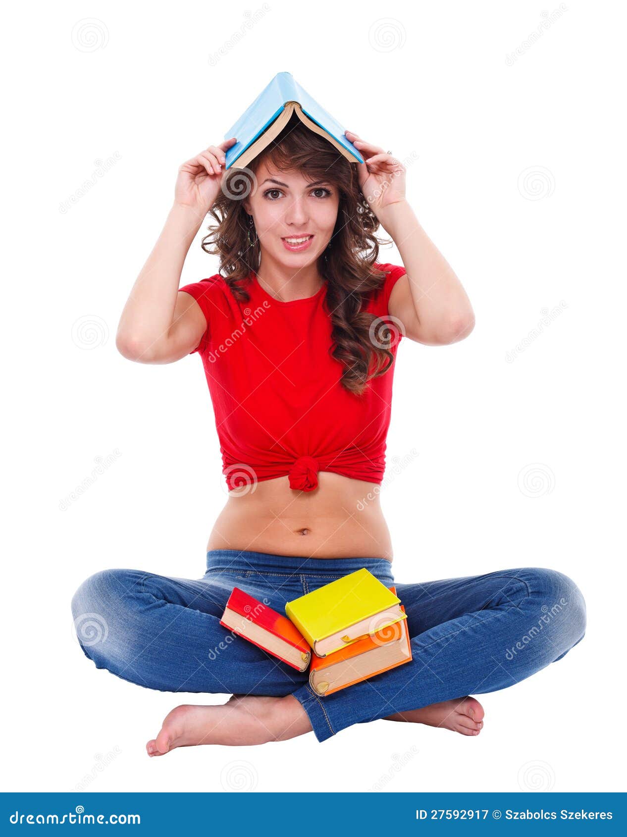 Having fun with books stock image. Image of hold, beauty - 27592917