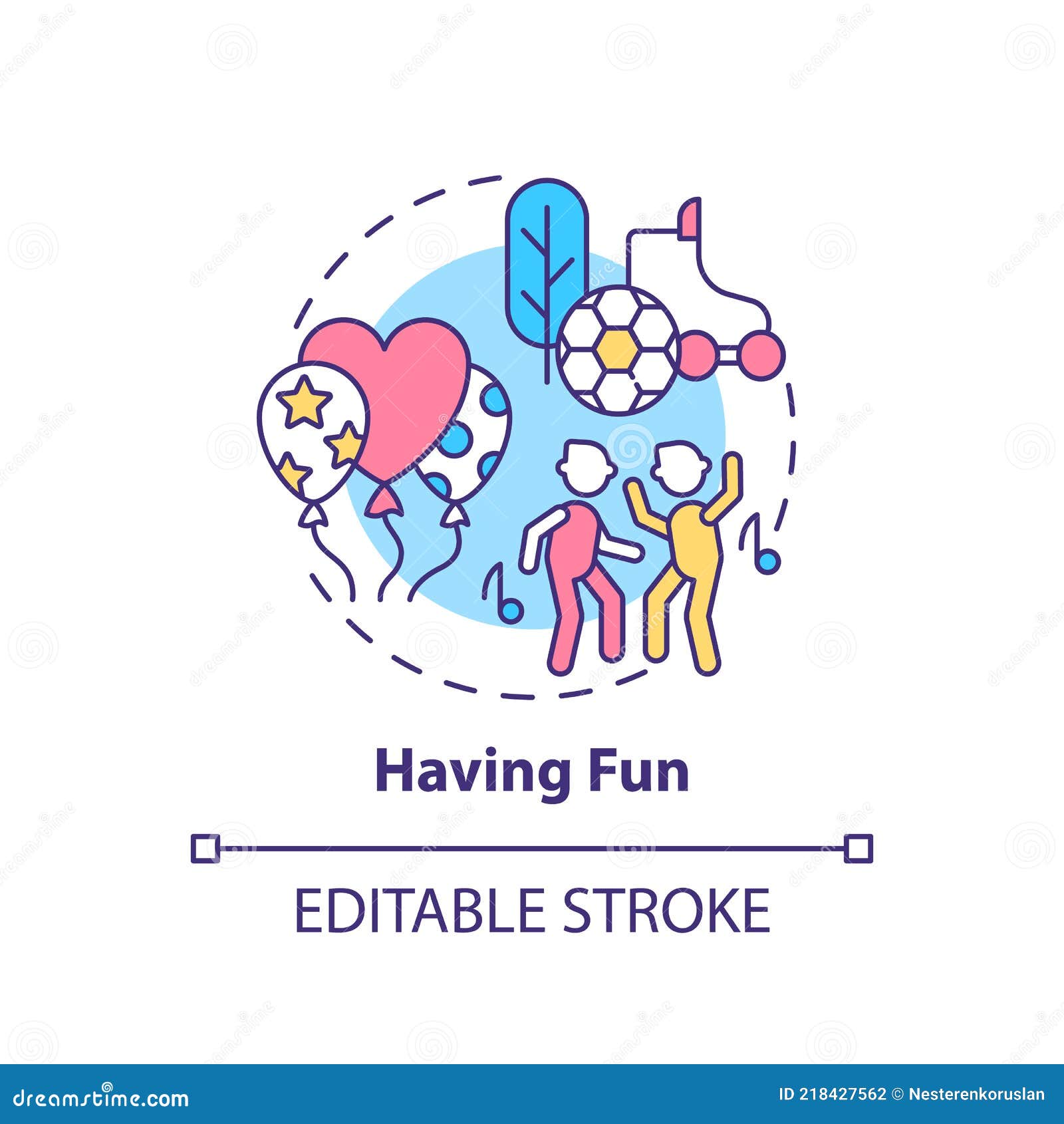 Having fun concept icon stock vector. Illustration of workplace - 218427562