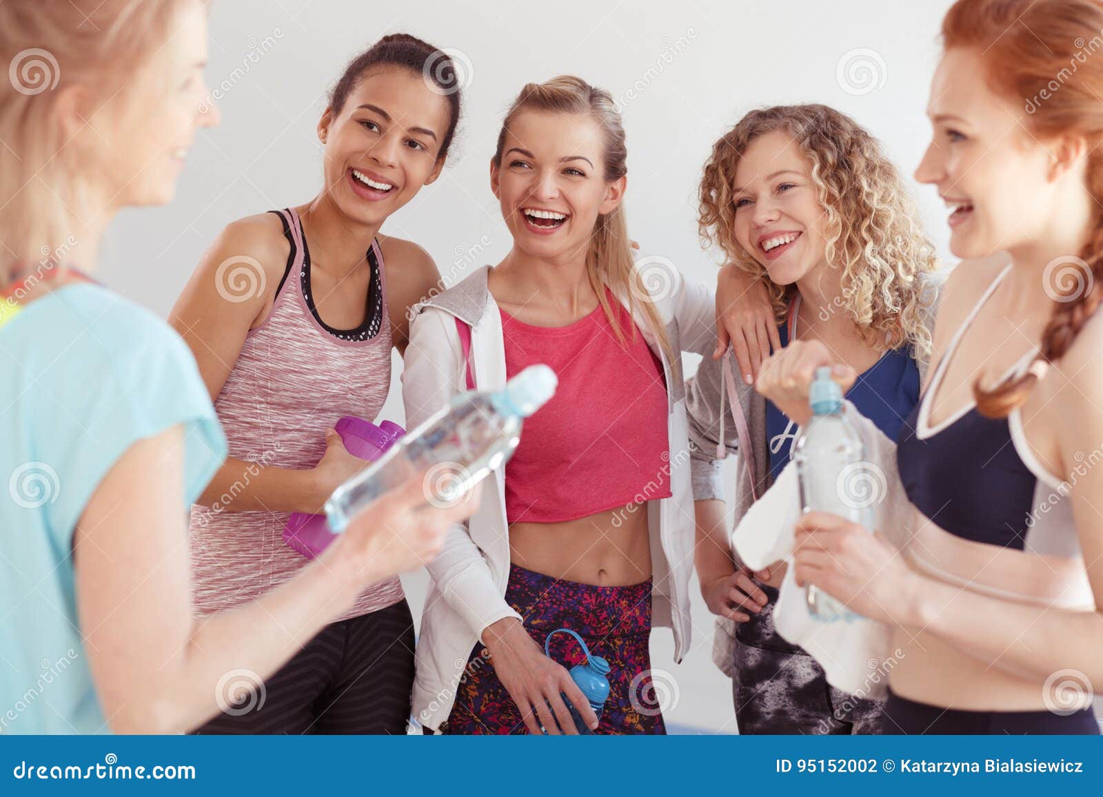 Having fun on a gym stock photo. Image of stretching - 95152002