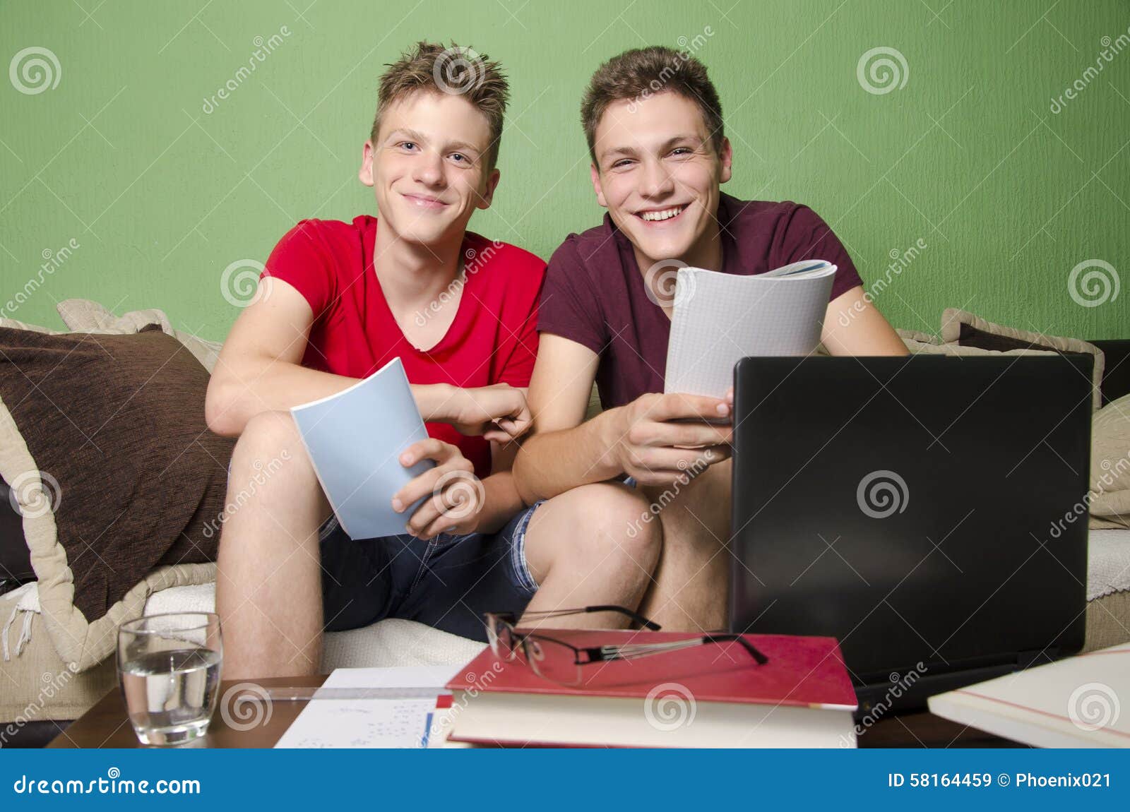 Having fun while learning stock image. Image of blonde - 58164459