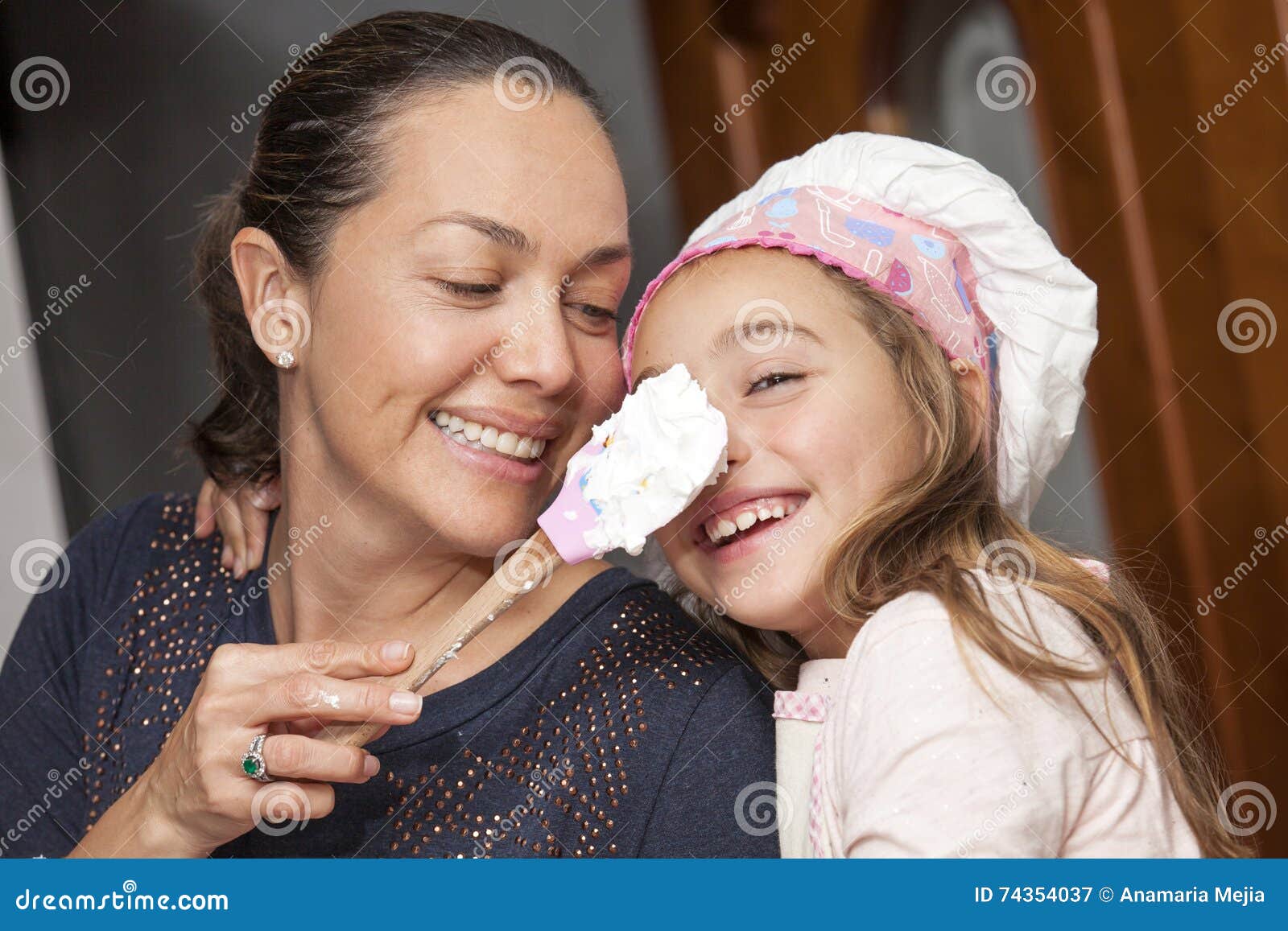 Having fun with mom stock image. Image of cook, kitchen - 74354037