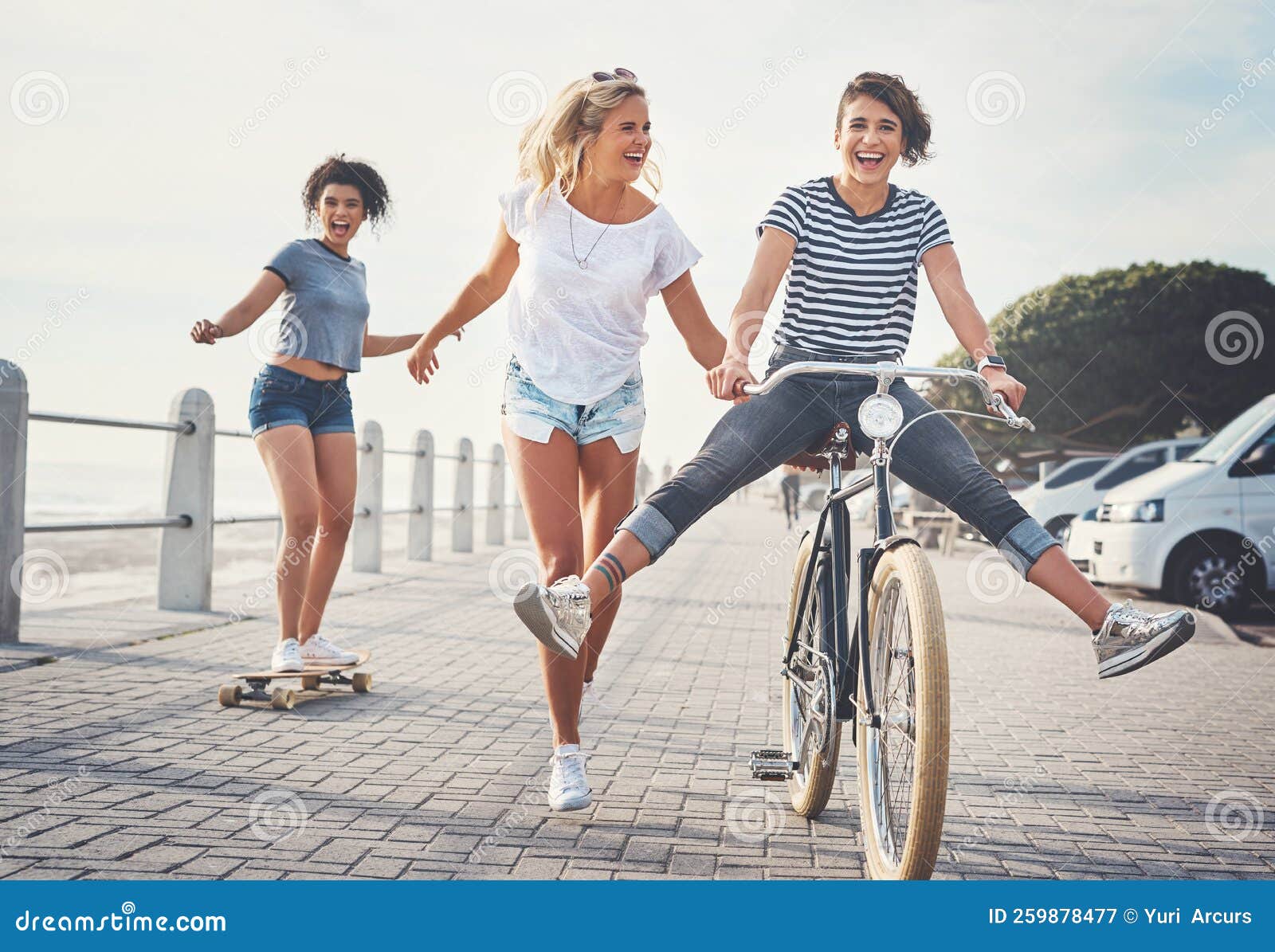 Having Fun is What we Do Best. Three Friends Having Fun on the ...