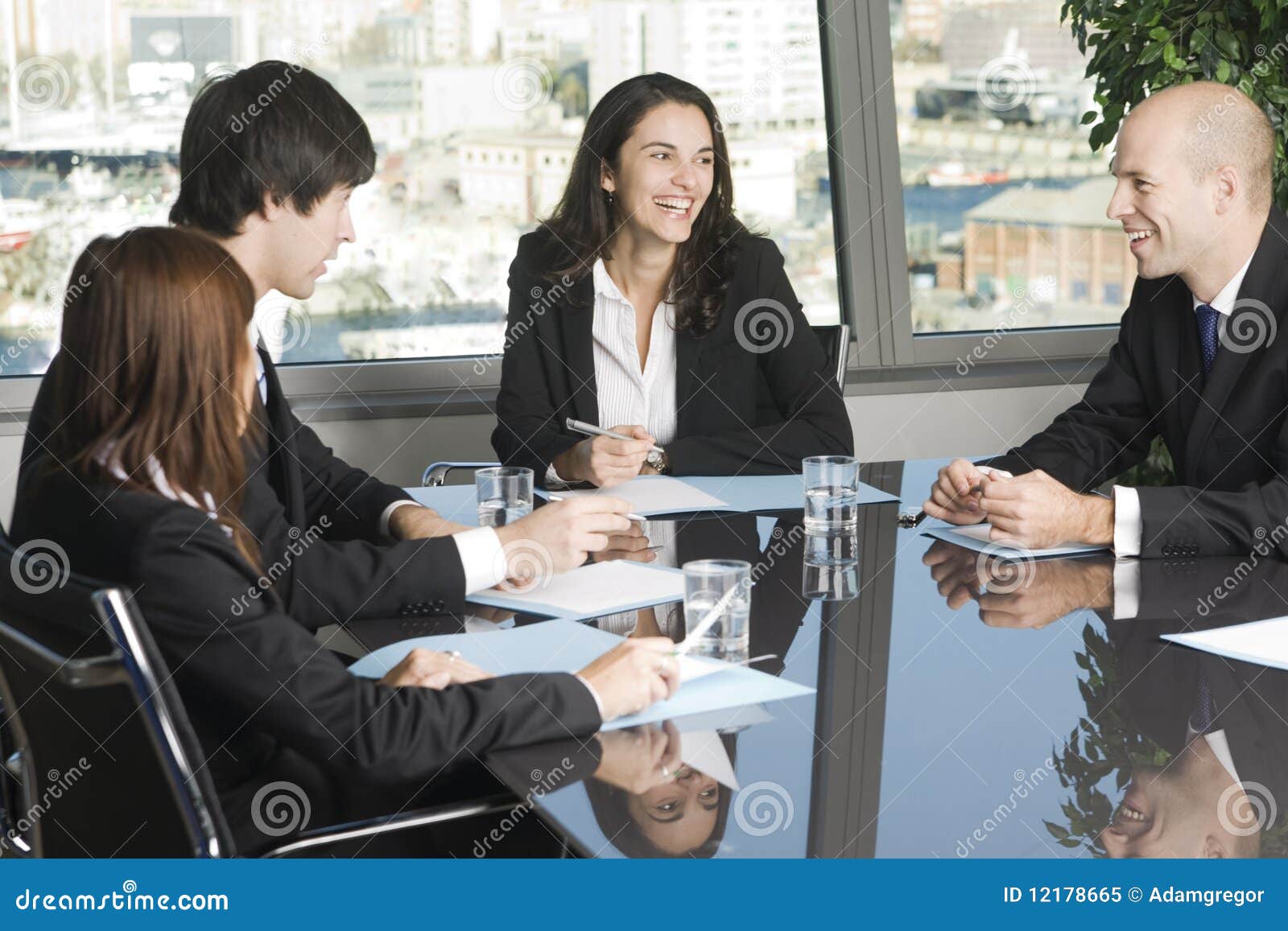 Having Fun at Work during a Job Meeting Stock Image - Image of collar ...