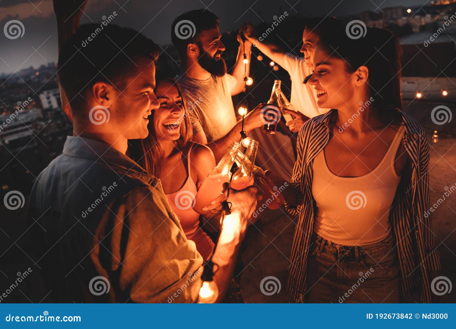 Having a Great Time with Friends, Having Fun at Rooftop Party Stock ...