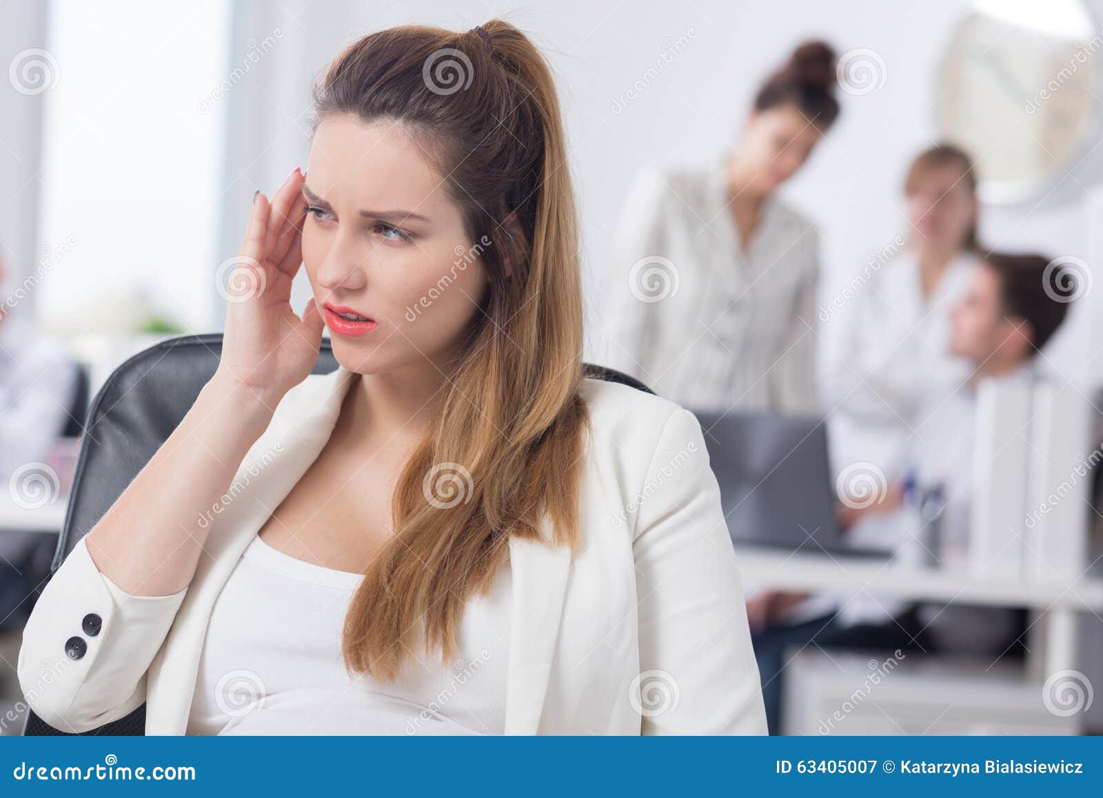 Having headache at work stock image. Image of sickness - 63405007