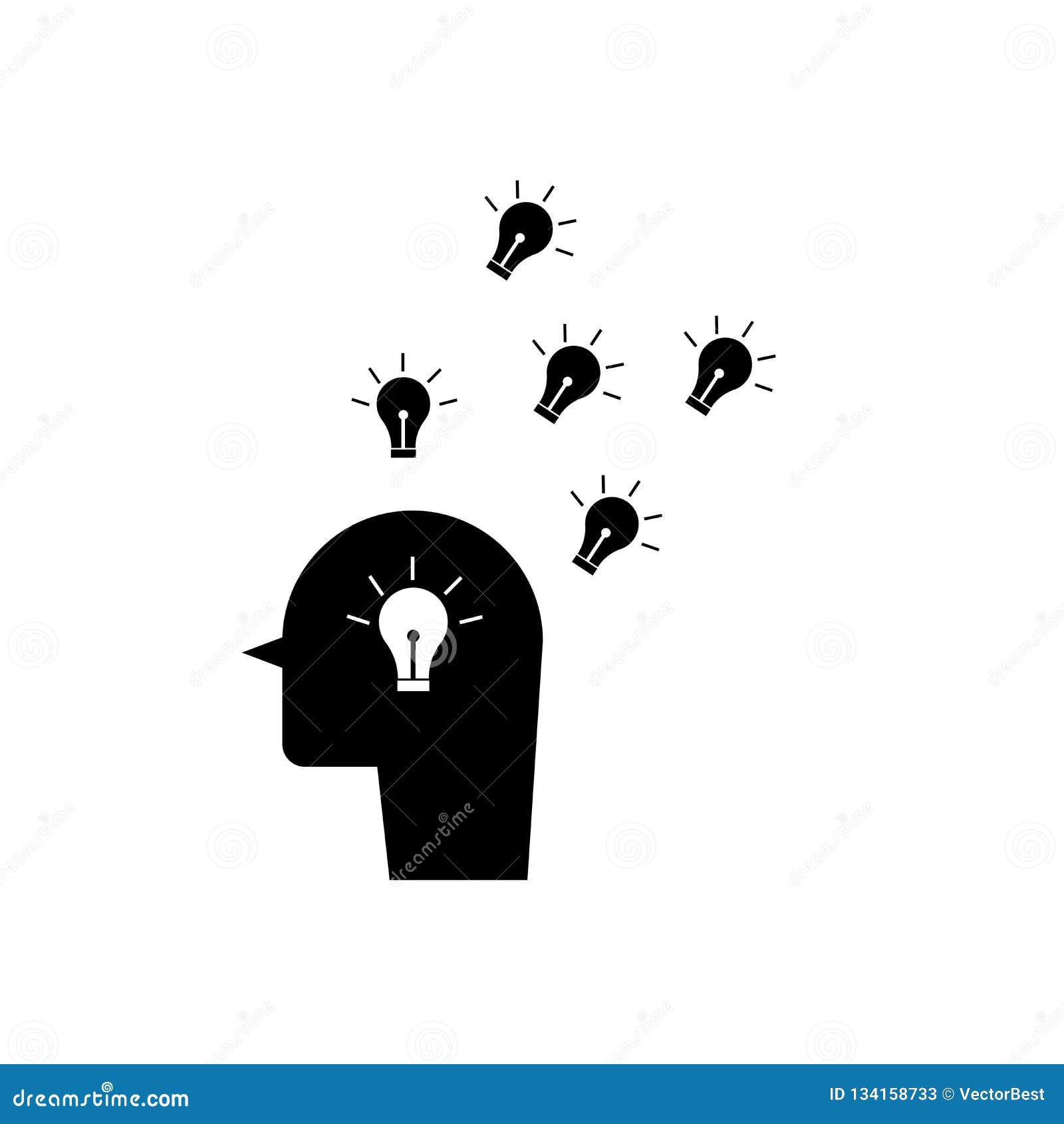 Having an Idea Icon Vector Sign and Symbol Isolated on White Background ...