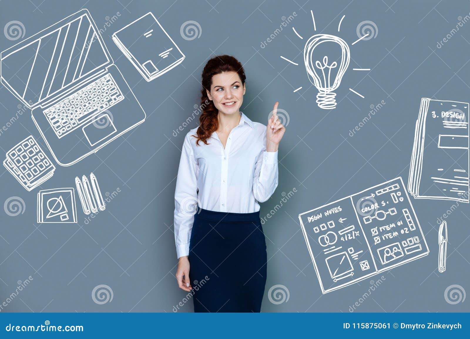 Creative Web Developer Smiling while Getting a Nice Idea Stock Image ...