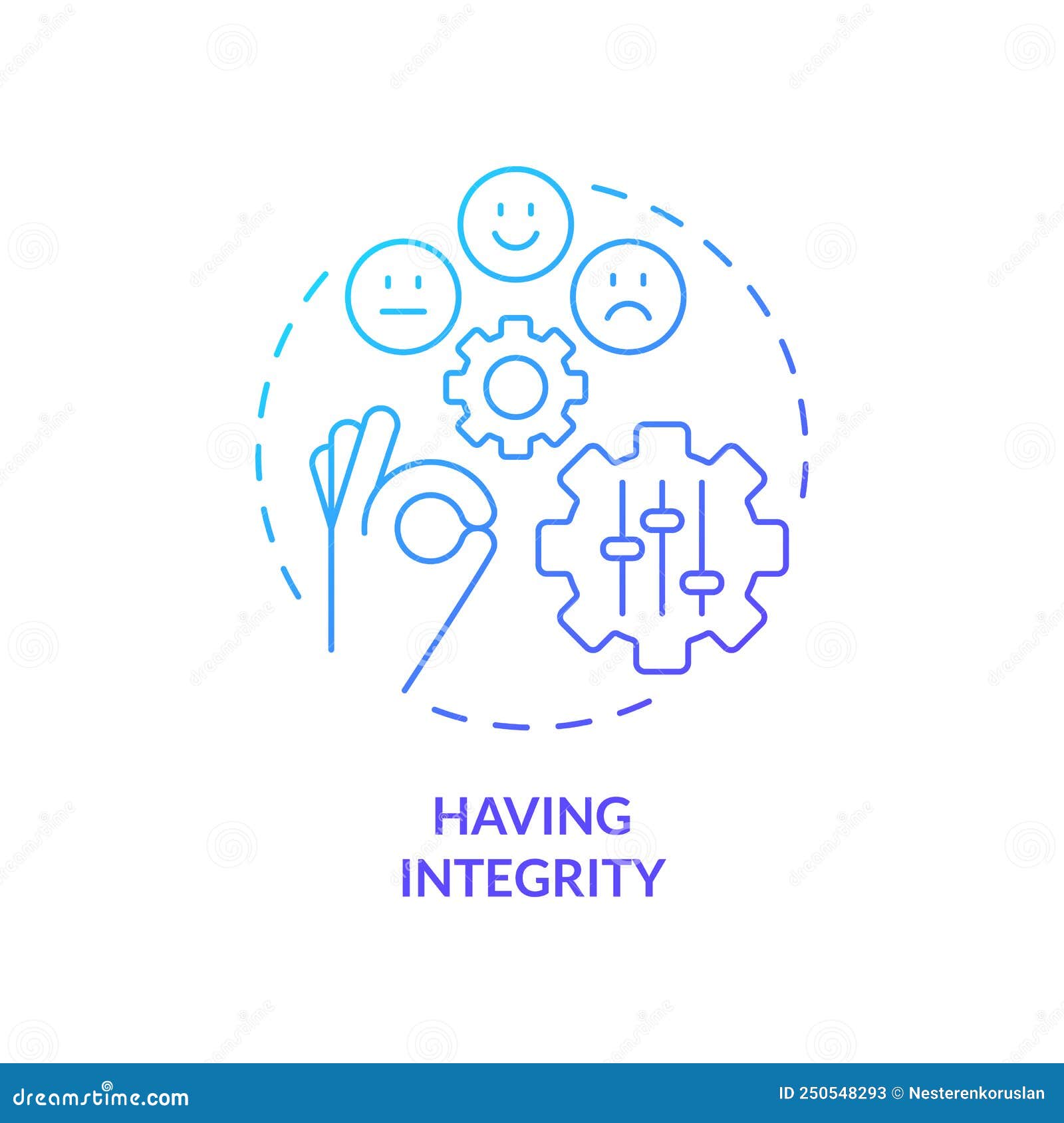 Having Integrity Blue Gradient Concept Icon Stock Vector - Illustration ...