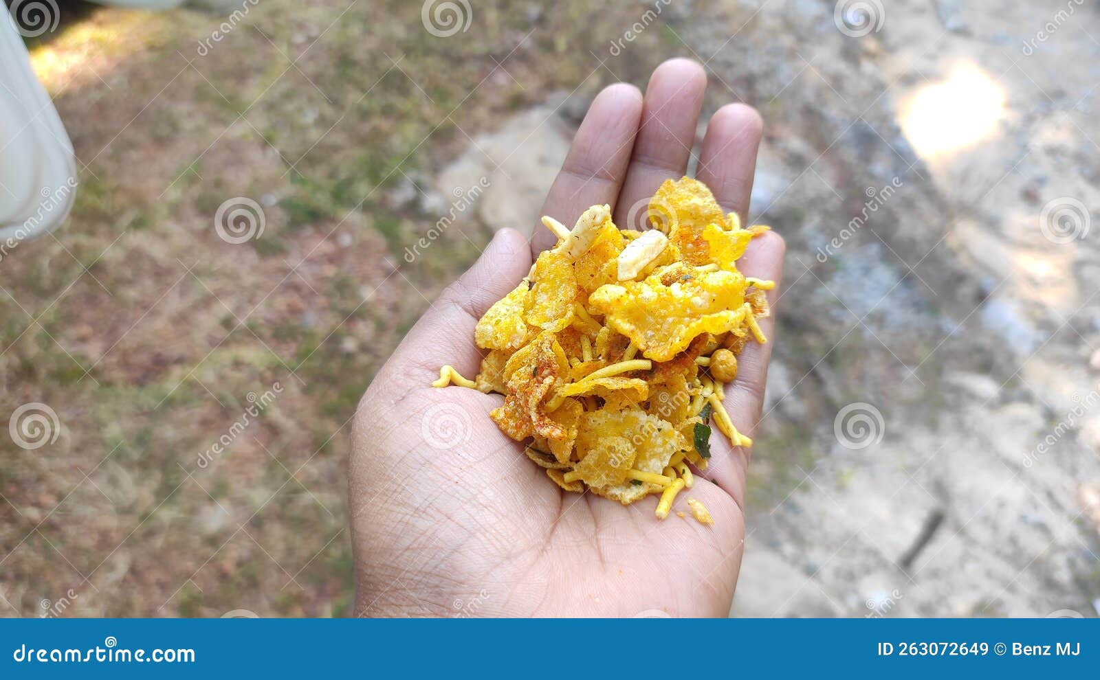 Having a Mixture in the Hand for Eating Stock Image - Image of fruit ...
