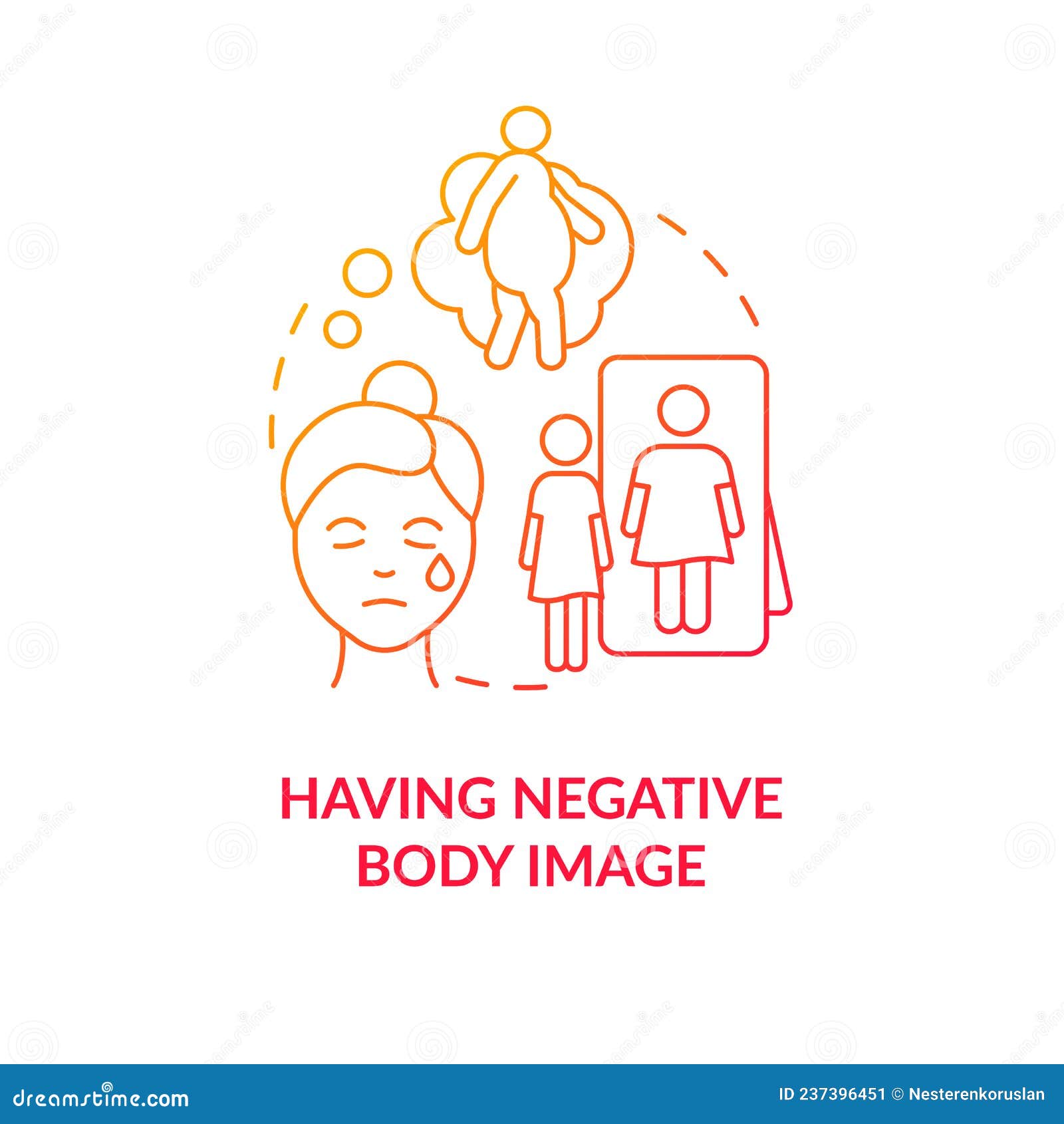 Having Negative Body Image Red Gradient Concept Icon Stock Vector ...