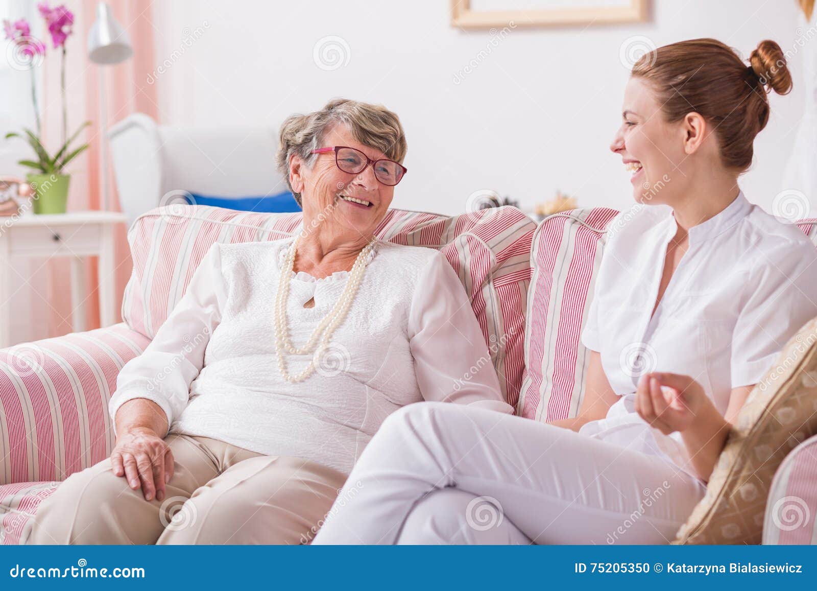 Having No Problems with Intergenerational Communication Stock Photo ...