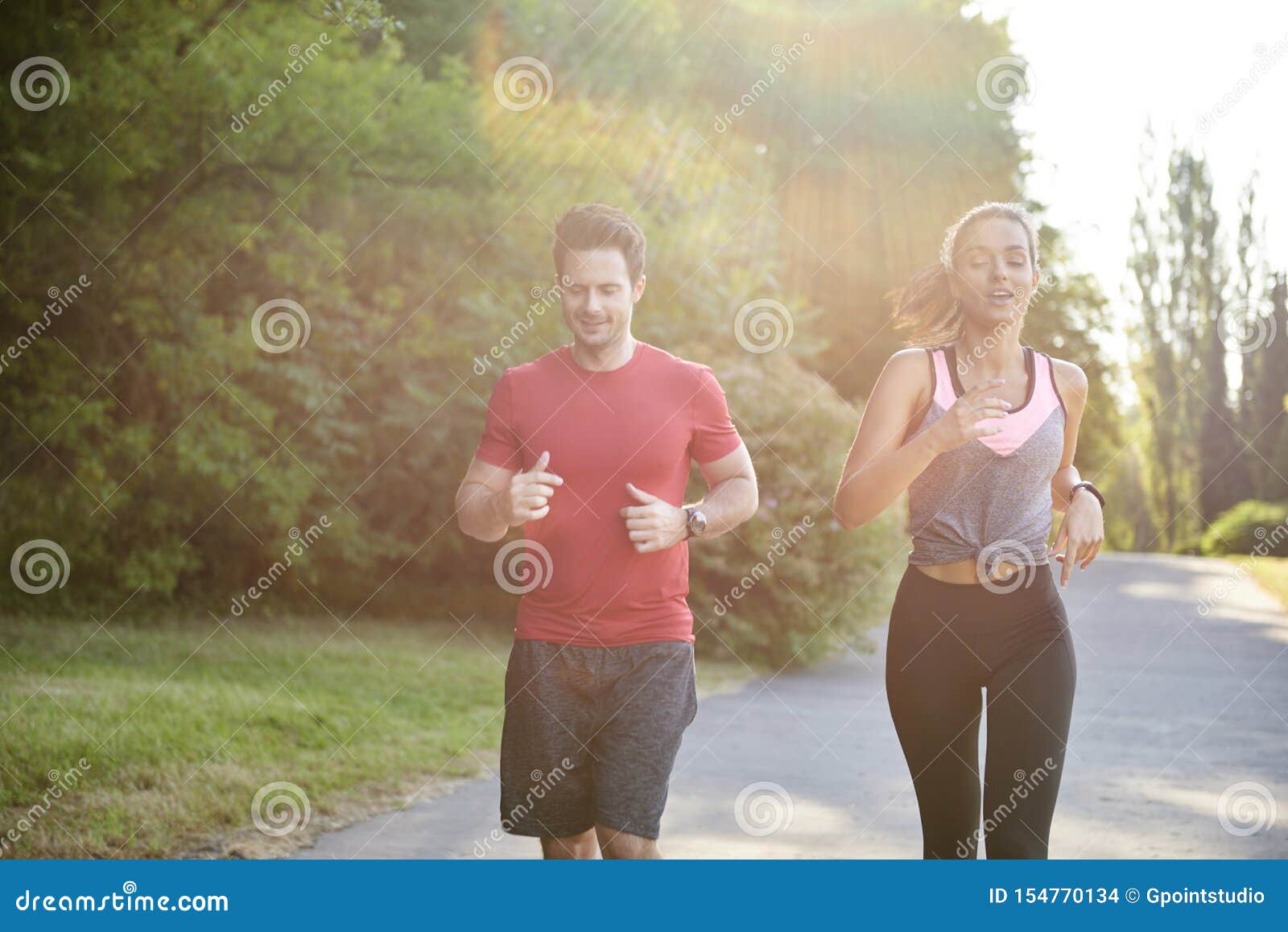 Having a Partner Make Running is Easier Stock Photo - Image of flirt ...