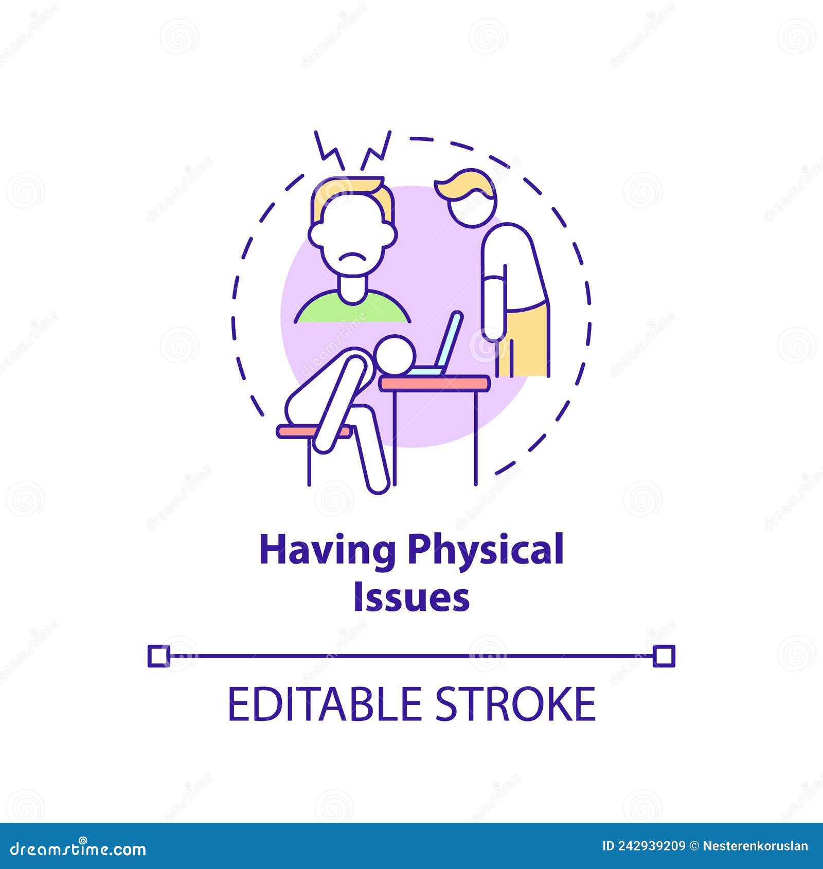 Having Physical Issues Concept Icon Stock Vector - Illustration of ...