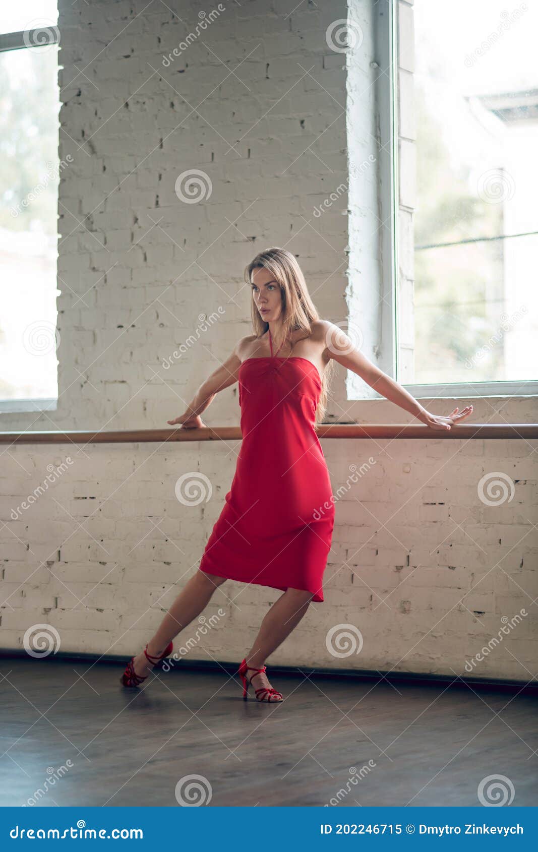 Woman Practising Dancing in the Dance Studio Stock Image - Image of ...