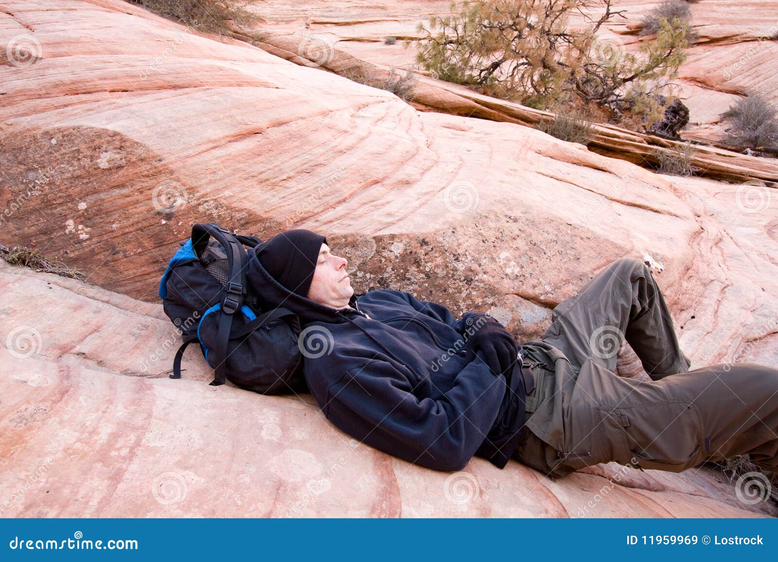 Having a Rest stock image. Image of hiking, hiker, terrain - 11959969