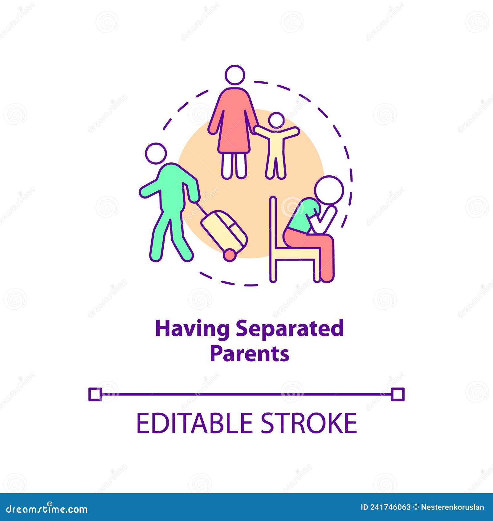 Having Separated Parents Concept Icon Stock Vector - Illustration of ...