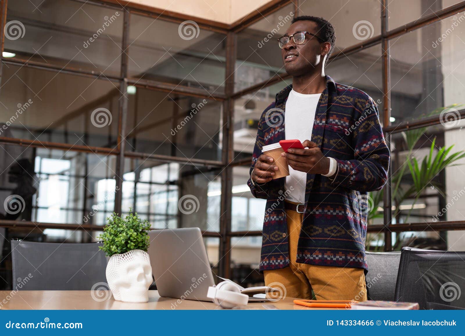 Man Having a Break while Working in Office Stock Photo - Image of ...