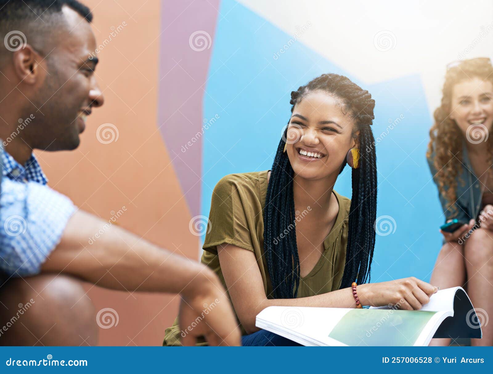 Having Some Laughs in between Classes. a Group of College Students on ...