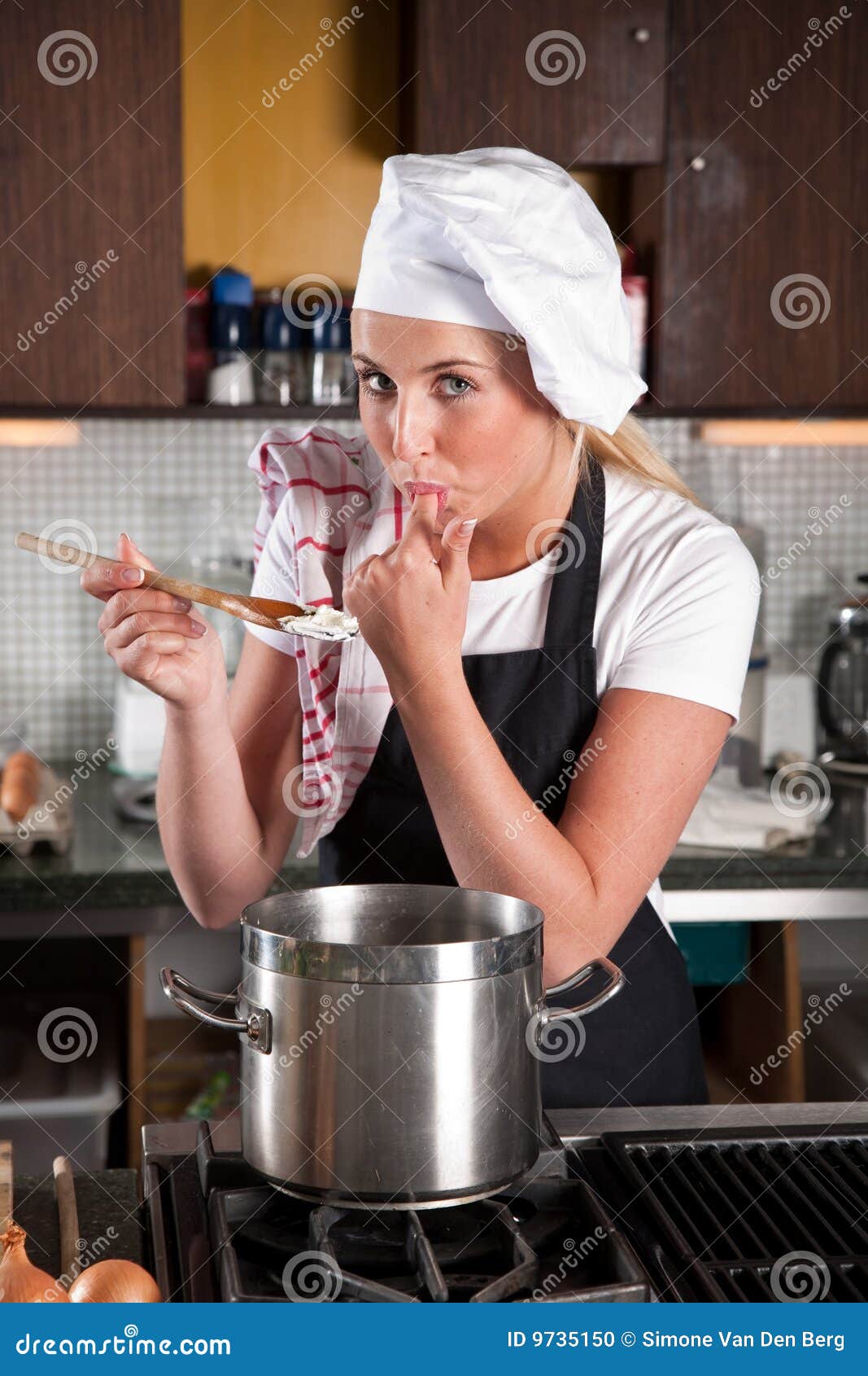 Having a taste stock photo. Image of working, chef, professional - 9735150