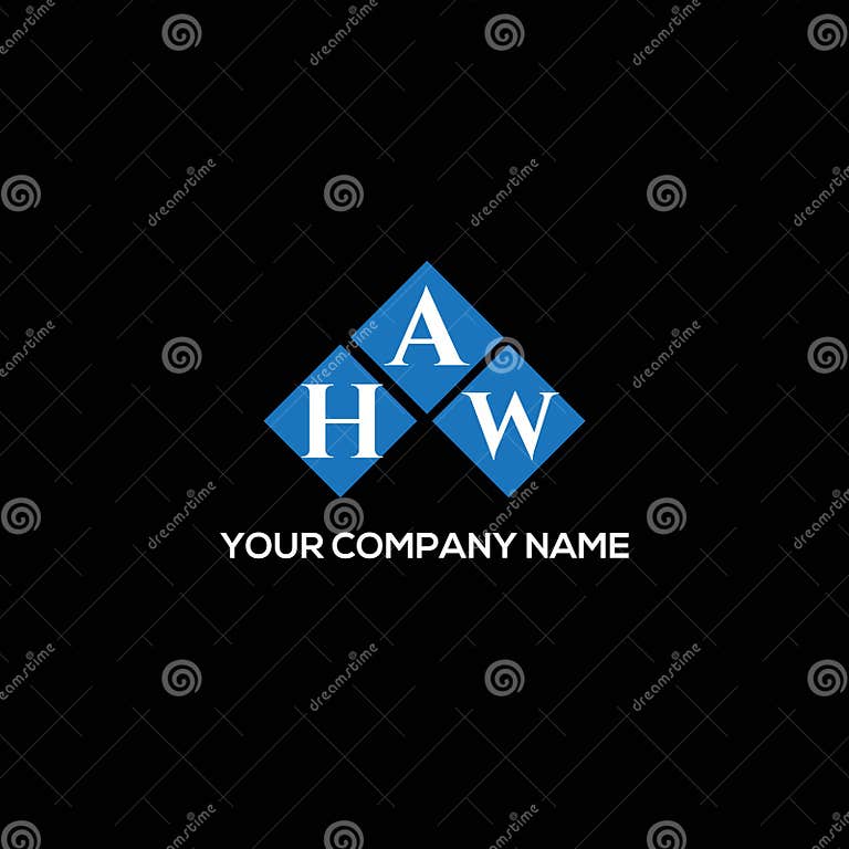 HAW Letter Logo Design on BLACK Background. HAW Creative Initials ...
