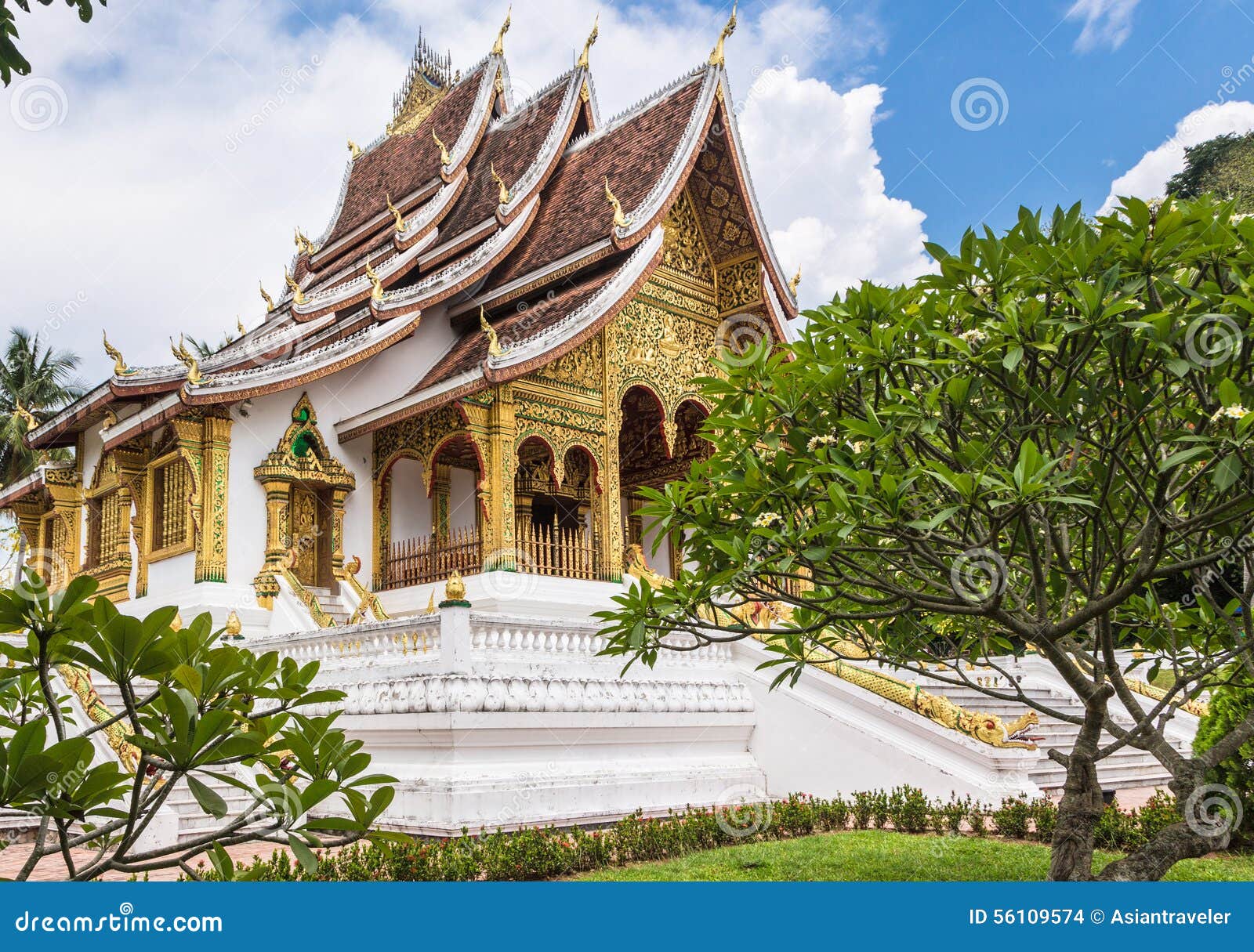Haw Pha Bang Temple in Luang Prabang in Laos Stock Photo - Image of ...